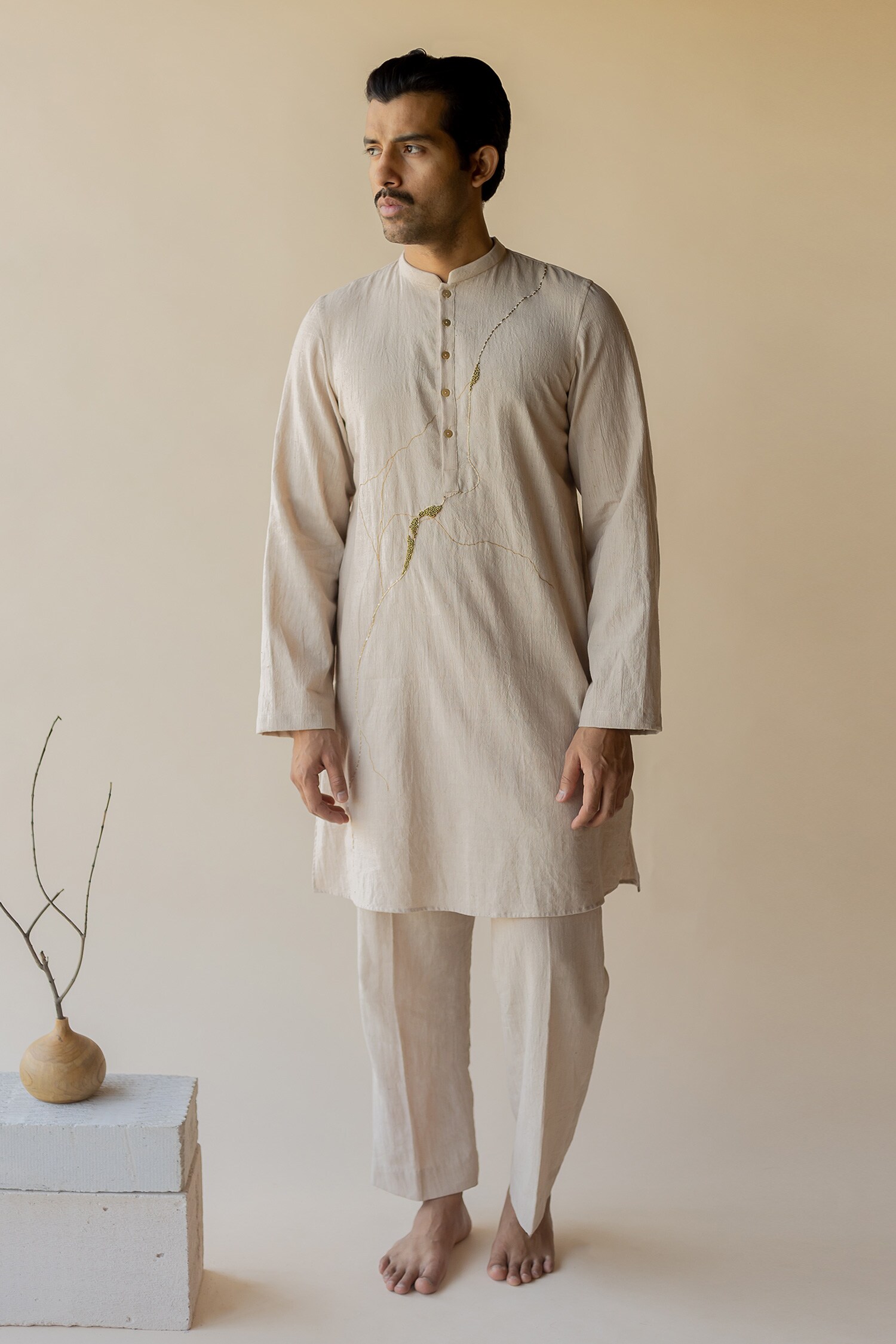 Buy Botan Bead Placement Embellished Kurta Set by Nirjara at Aza Fashions