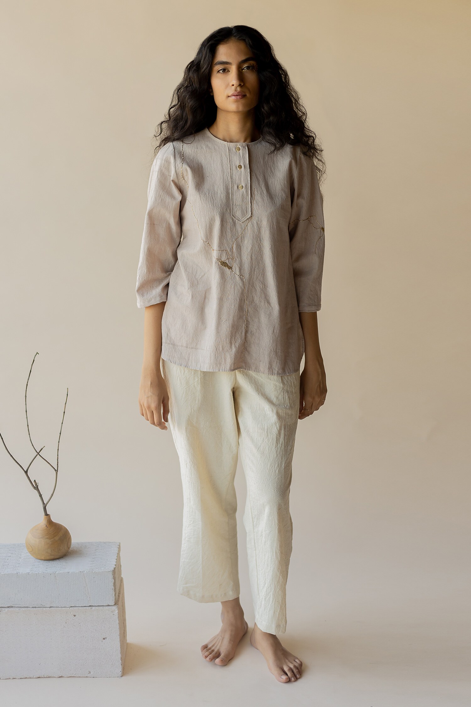 Buy Kasumi Round Neck Top by Nirjara at Aza Fashions