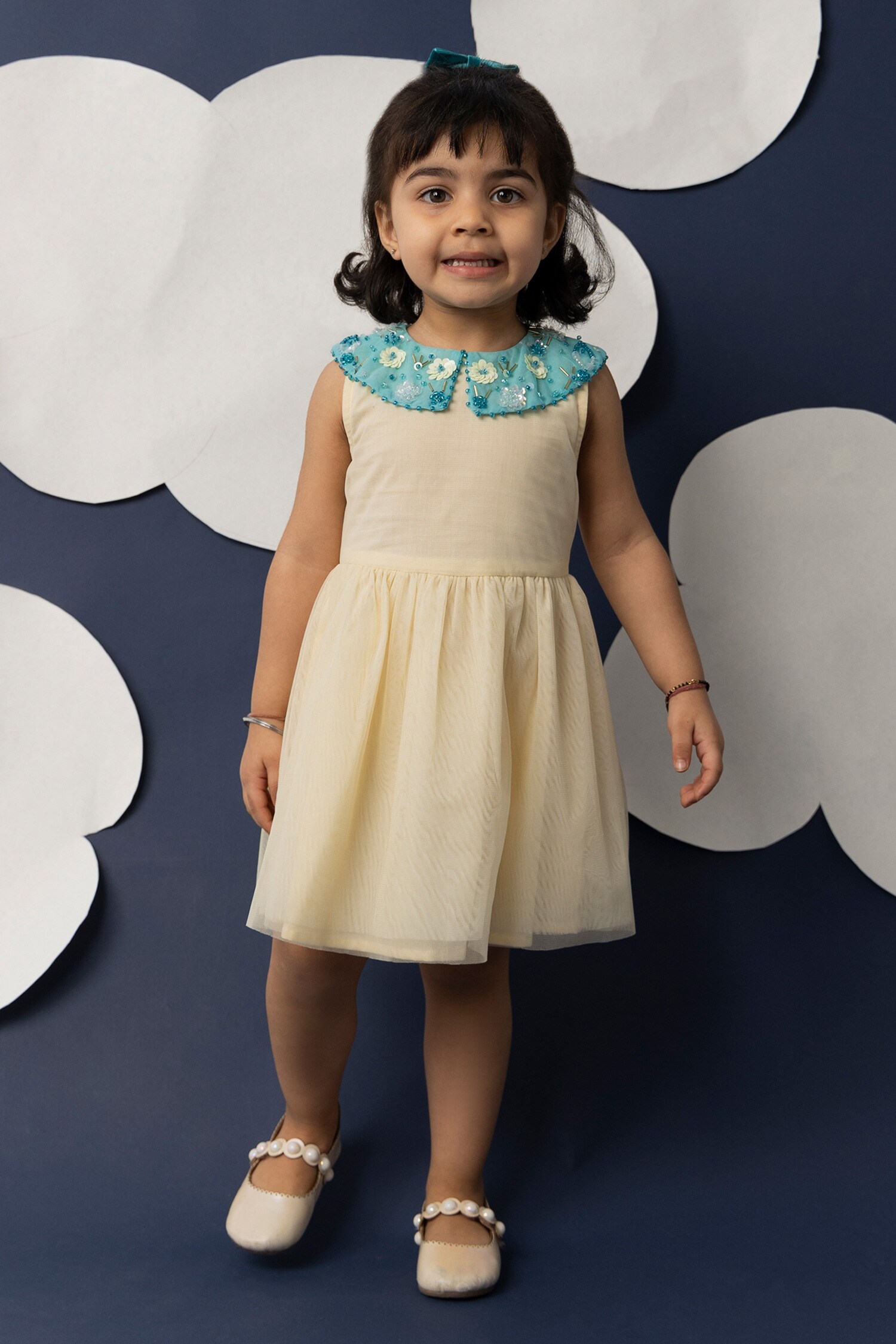 Buy Shizuka Embellished Chelsea Collar Dress by Mini Trails at Aza Fashions