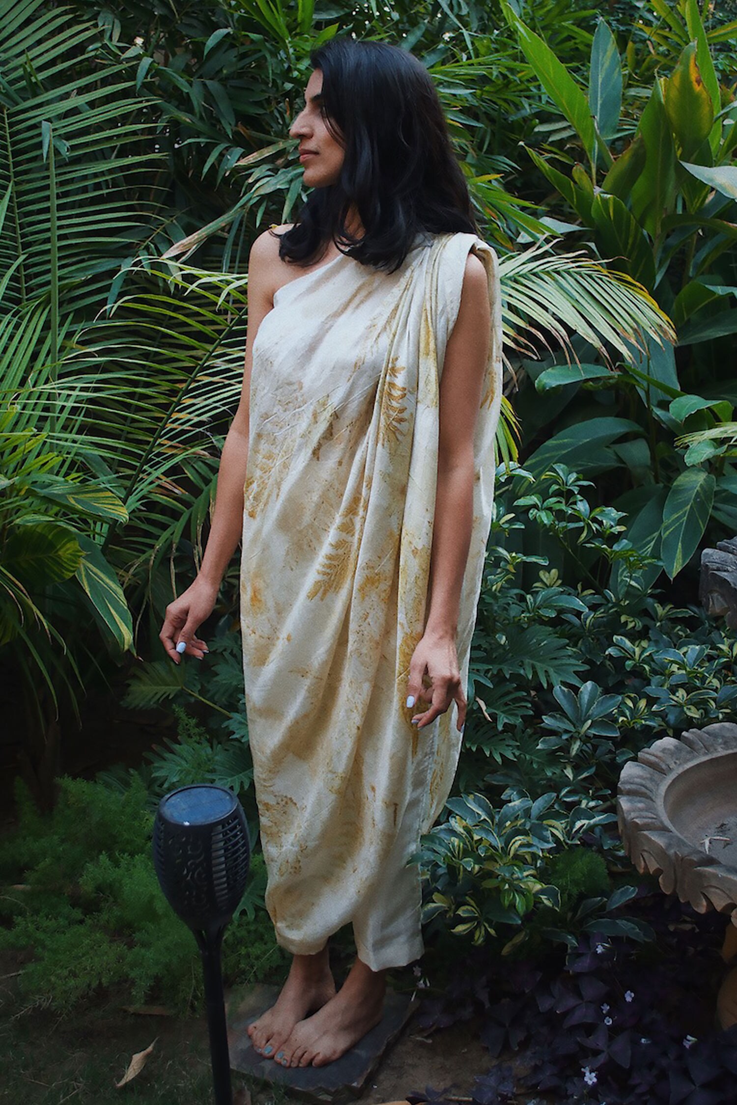 Buy Eco Print Draped Sarong Pant Set by Jasmine Bains at Aza Fashions