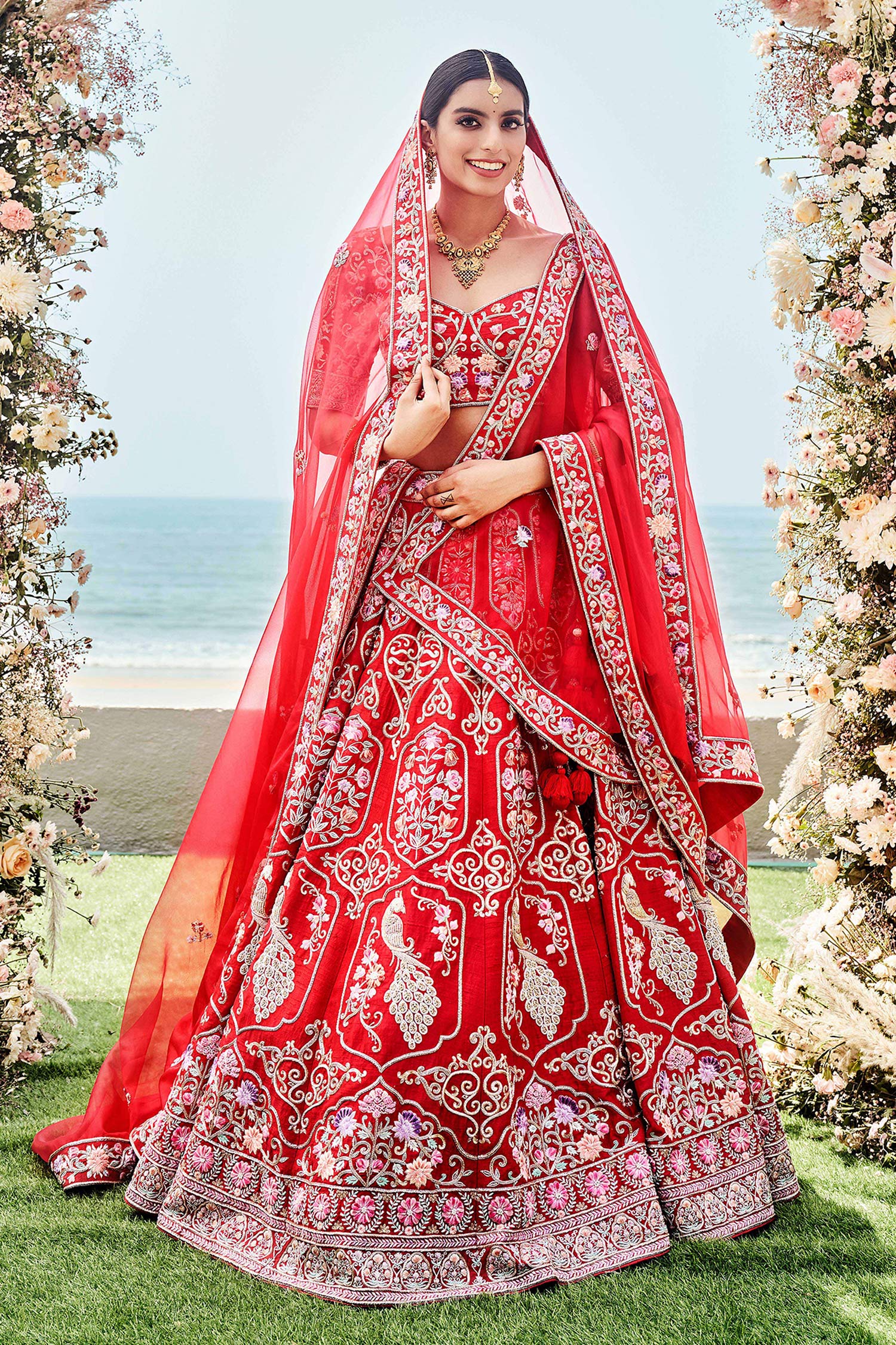 Buy Zardozi And Resham Embroidered Lehenga Set By Sanjana Thakur At Aza Fashions