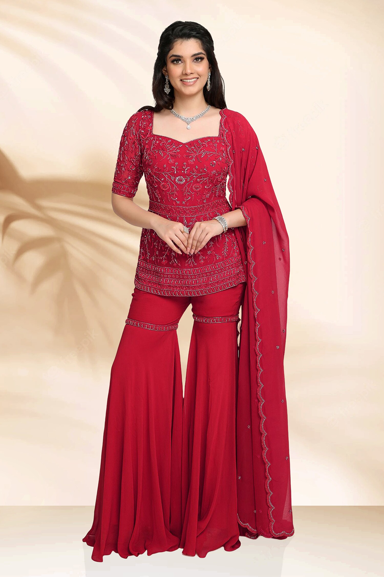 Buy Sanjana Thakur Georgette Hand Embroidered Kurta Sharara Set Online ... Buy Sanjana Thakur Georgette Hand Embroidered Kurta Sharara Set Online ...