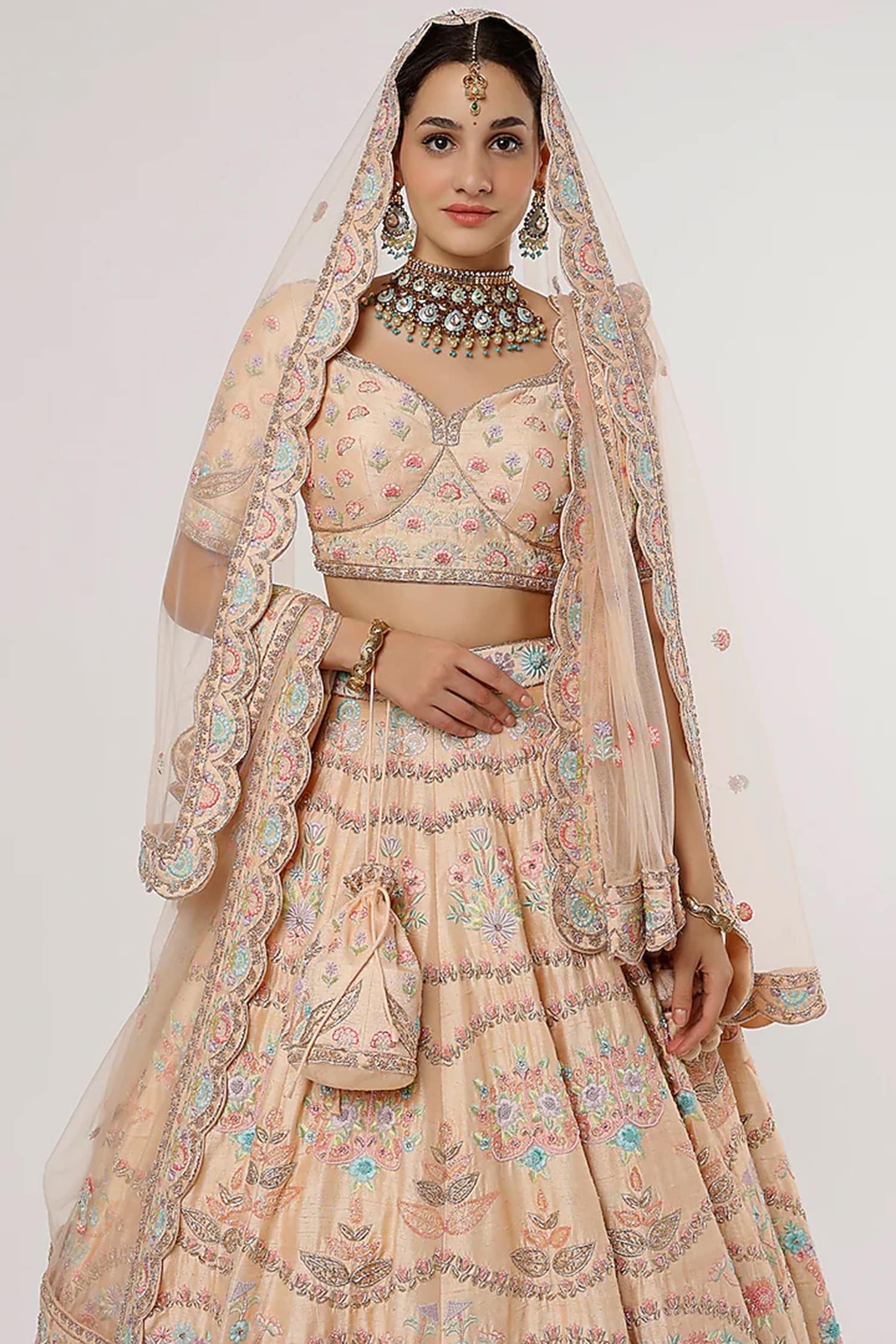 Buy Peach Zardosi Raw Silk Hand Embroidered Potli Bag by Sanjana Thakur ... Buy Peach Zardosi Raw Silk Hand Embroidered Potli Bag by Sanjana Thakur ...