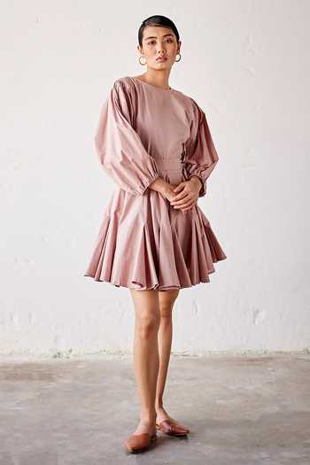 Buy Blooming Peonies Godet Dress by Kharakapas at Aza Fashions
