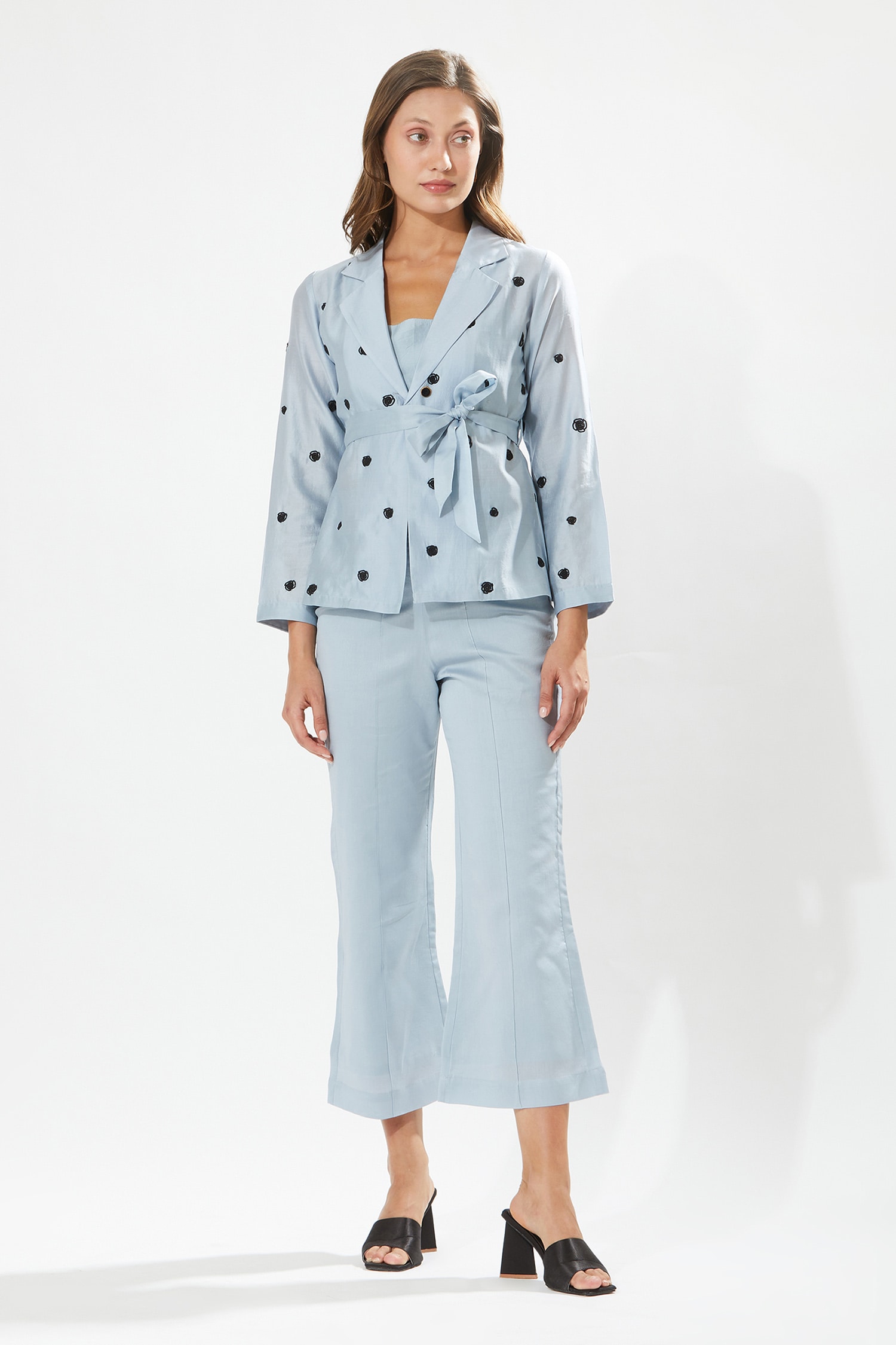 Buy Lilly Floral Embroidered Blazer With Inner Top by Meadow at Aza ...