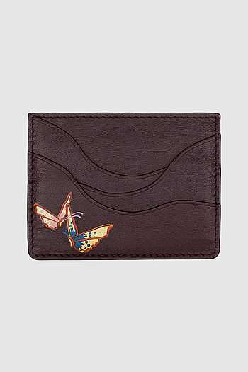 Buy Aranyani Three Compartment Butterfly Motif Pattern Card Holder ...
