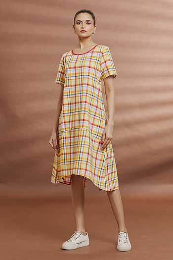 Buy Cotton Panelled Dress by Naintara Bajaj at Aza Fashions