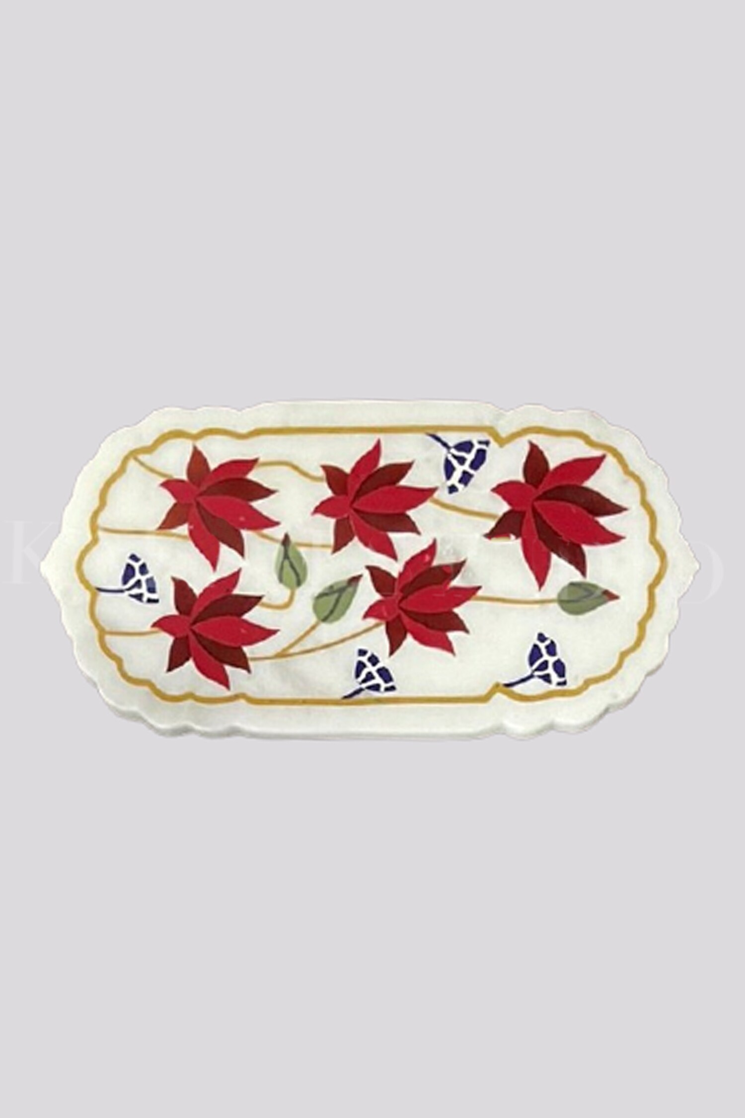 Buy Lotus Marble Inlay Wall Hanging by Kaksh Studio at Aza Fashions