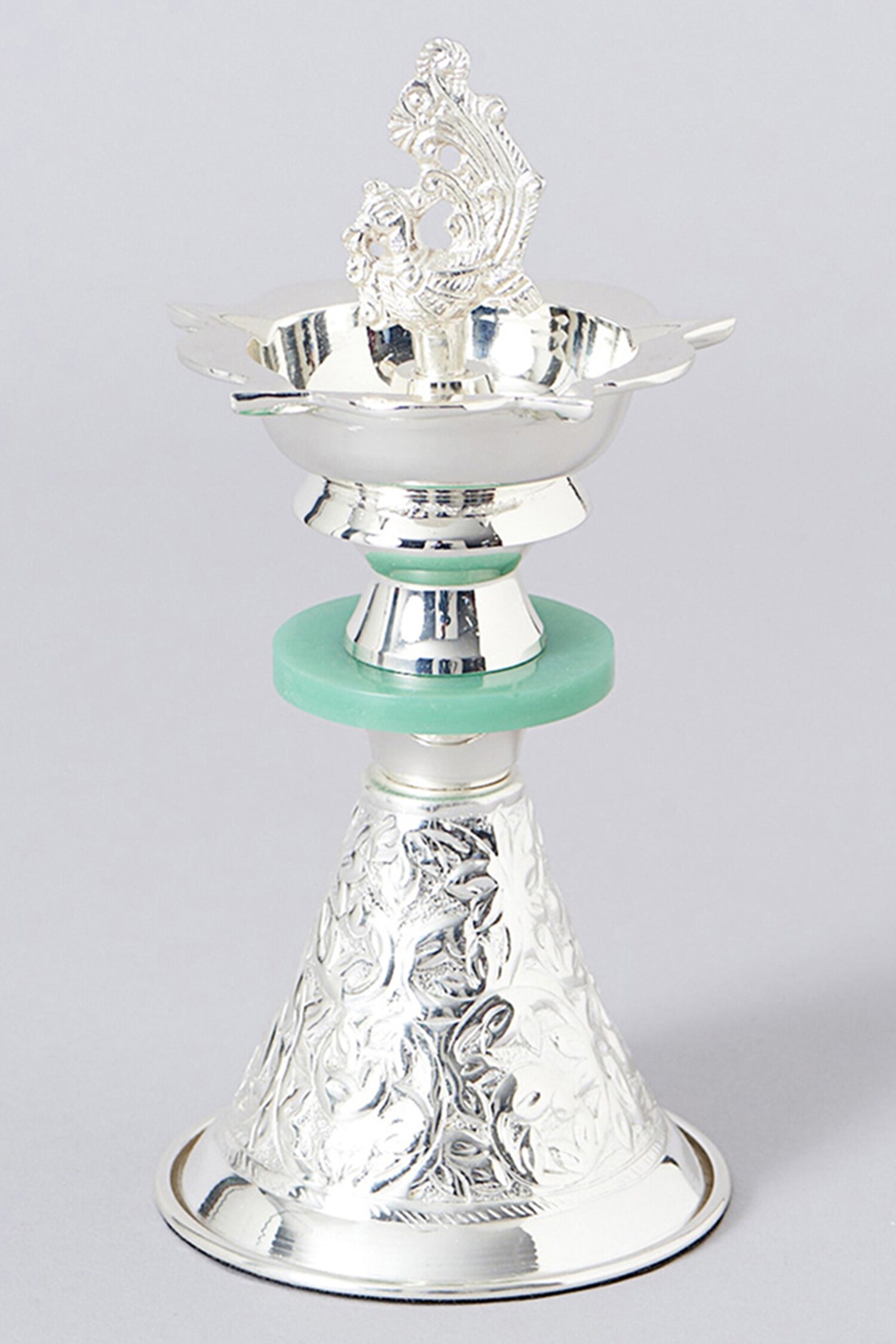 Buy Peacock Silver Samai lamp by Assemblage at Aza Fashions