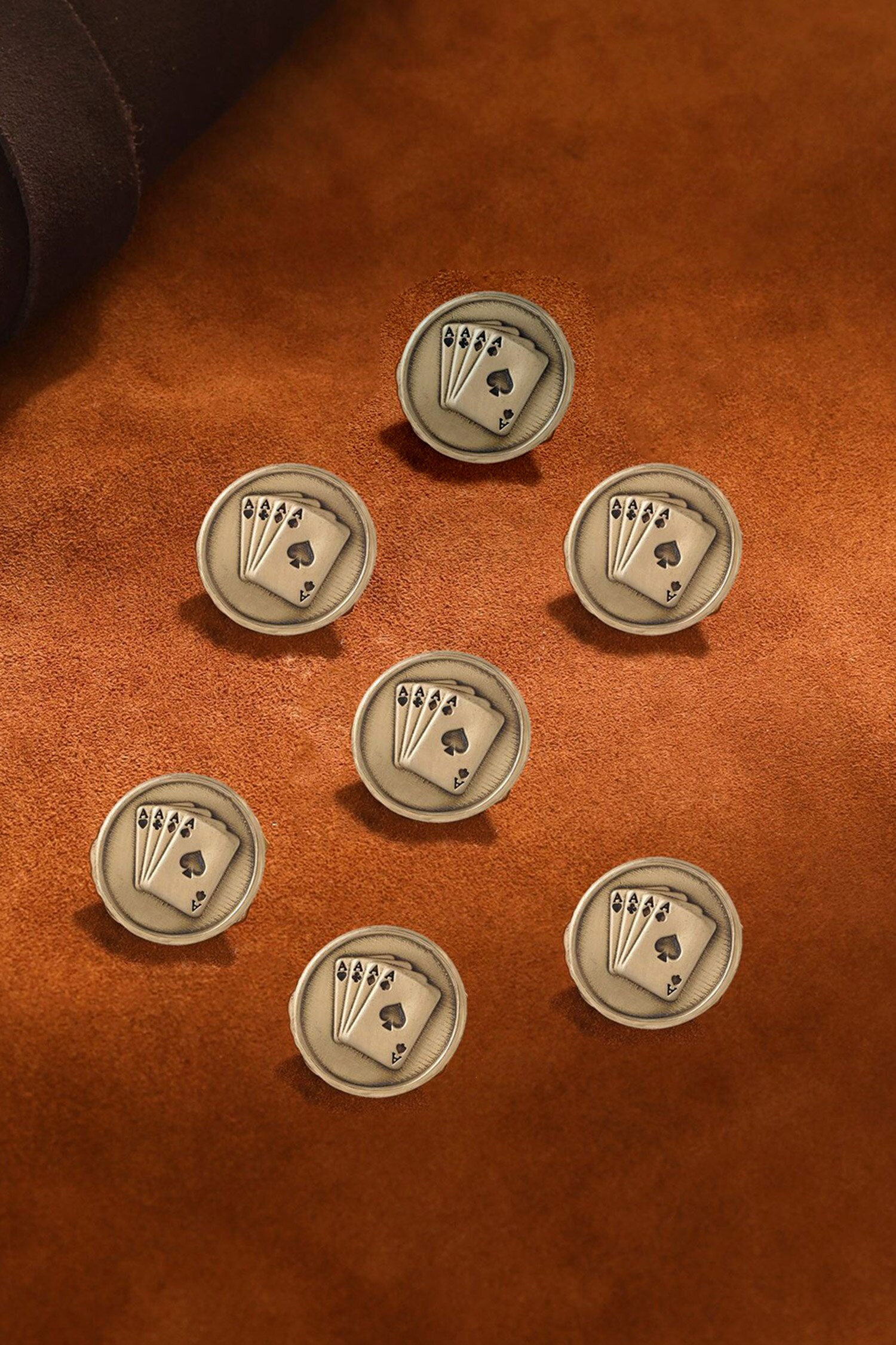 Buy Cosa Nostraa Aces Rules Buttons - Set Of 7 Online | Aza Fashions