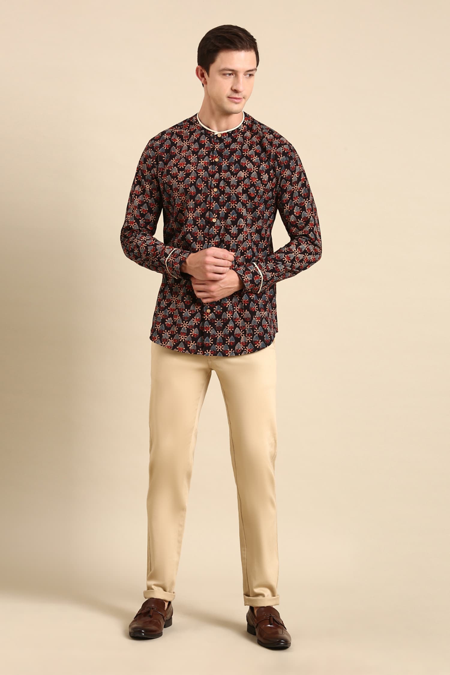 Buy Mayank Modi - Men Multi Color Cotton Digital Print Shirt Online ...