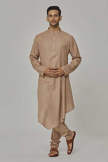 Buy Beige Cotton Tatvam Siddhant Kurta And Pyjama Set For Men by Aham ...