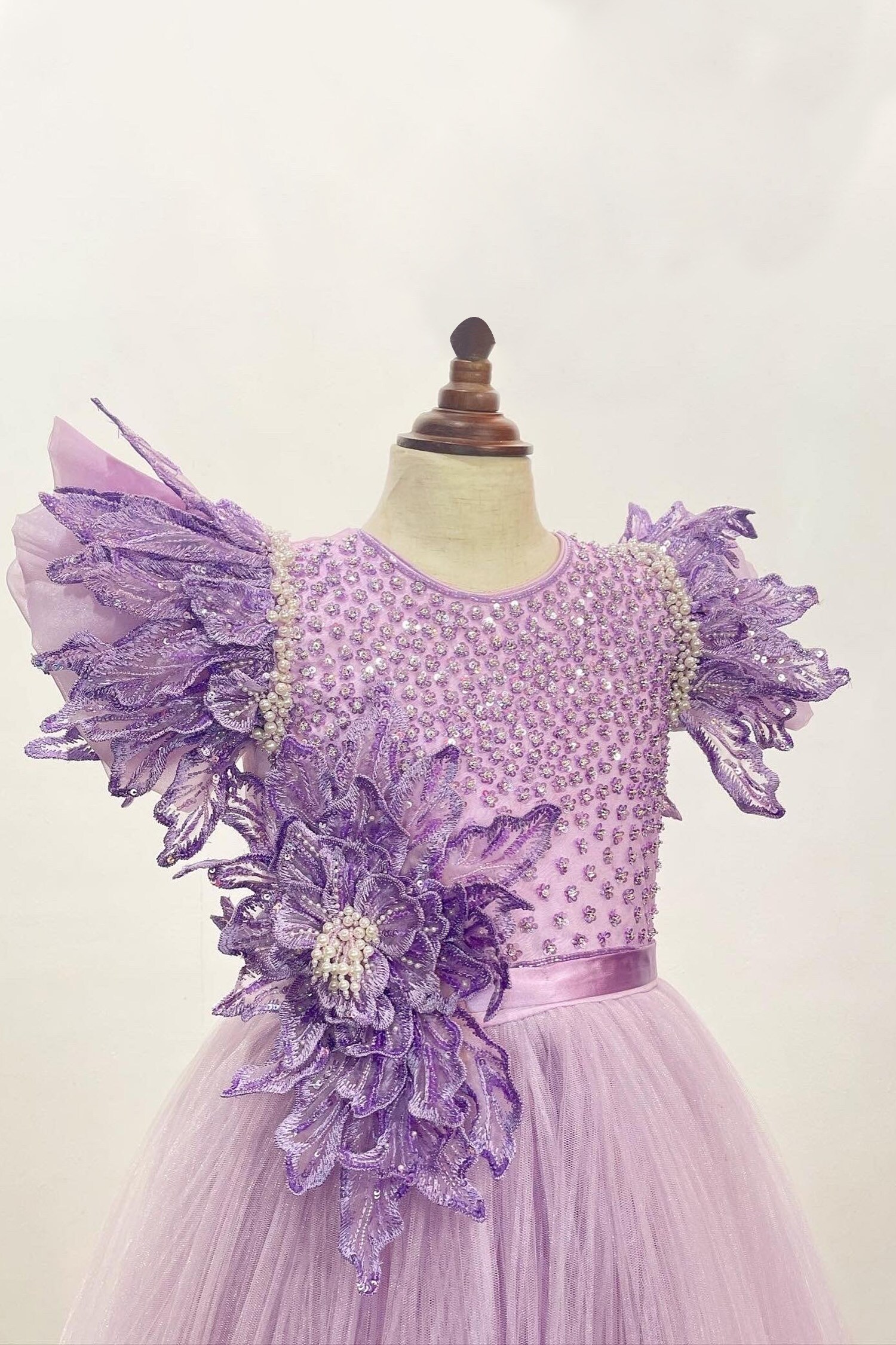 Buy Pa:Paa Purple Bodice Embroidered Gown For Girls Online | Aza Fashions