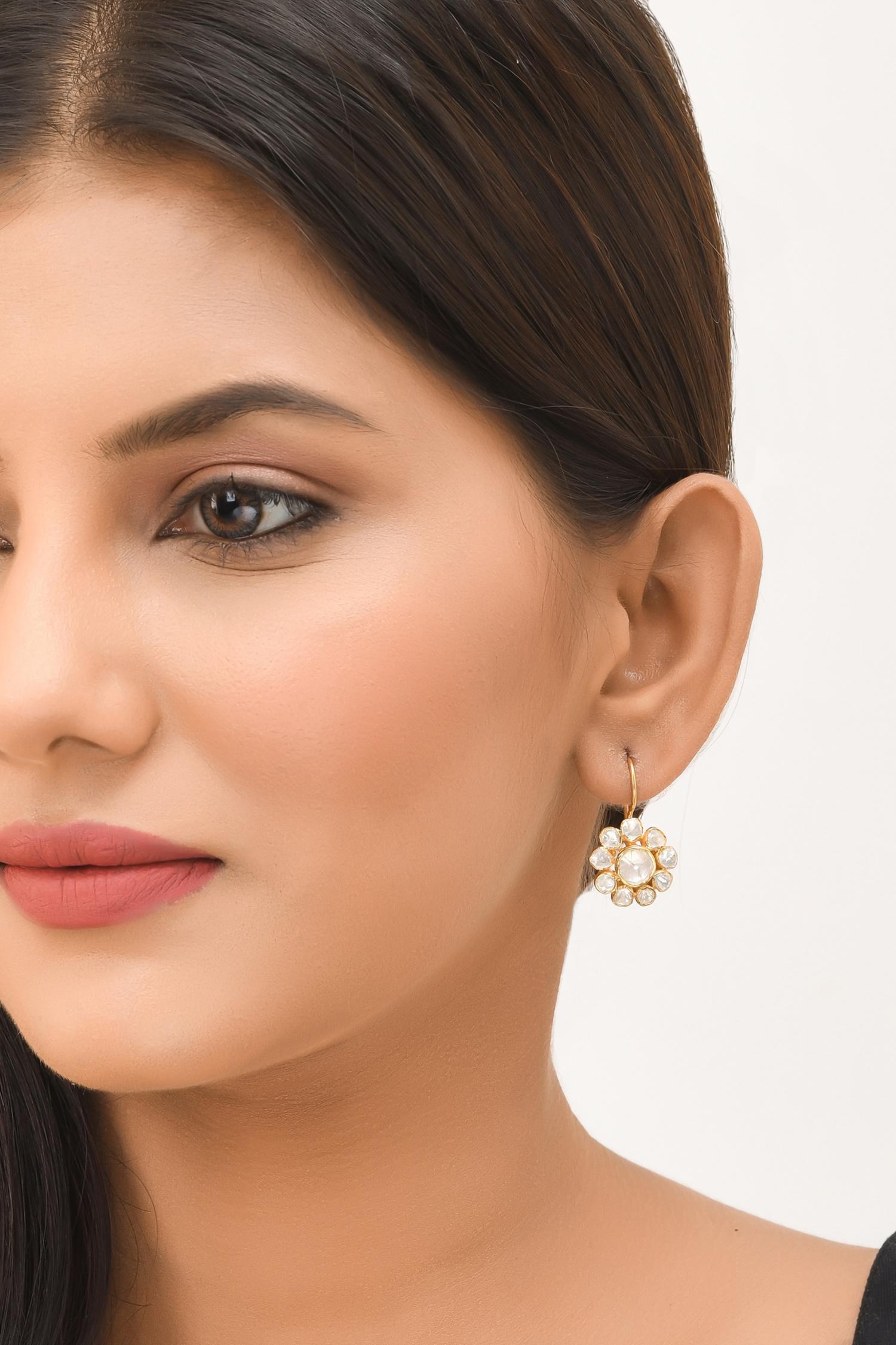 Buy Zeeya Luxury Jewellery Floral Embellished Danglers And Drops Online ...