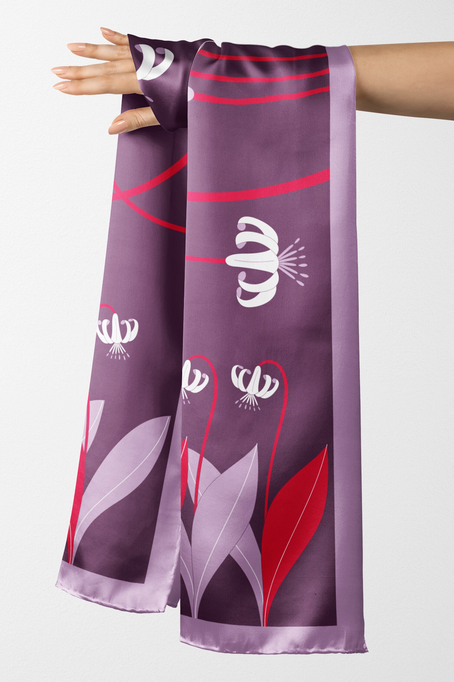 Buy Thee Modern Roots Silk Floral Whirlwind Stole Online | Aza Fashions