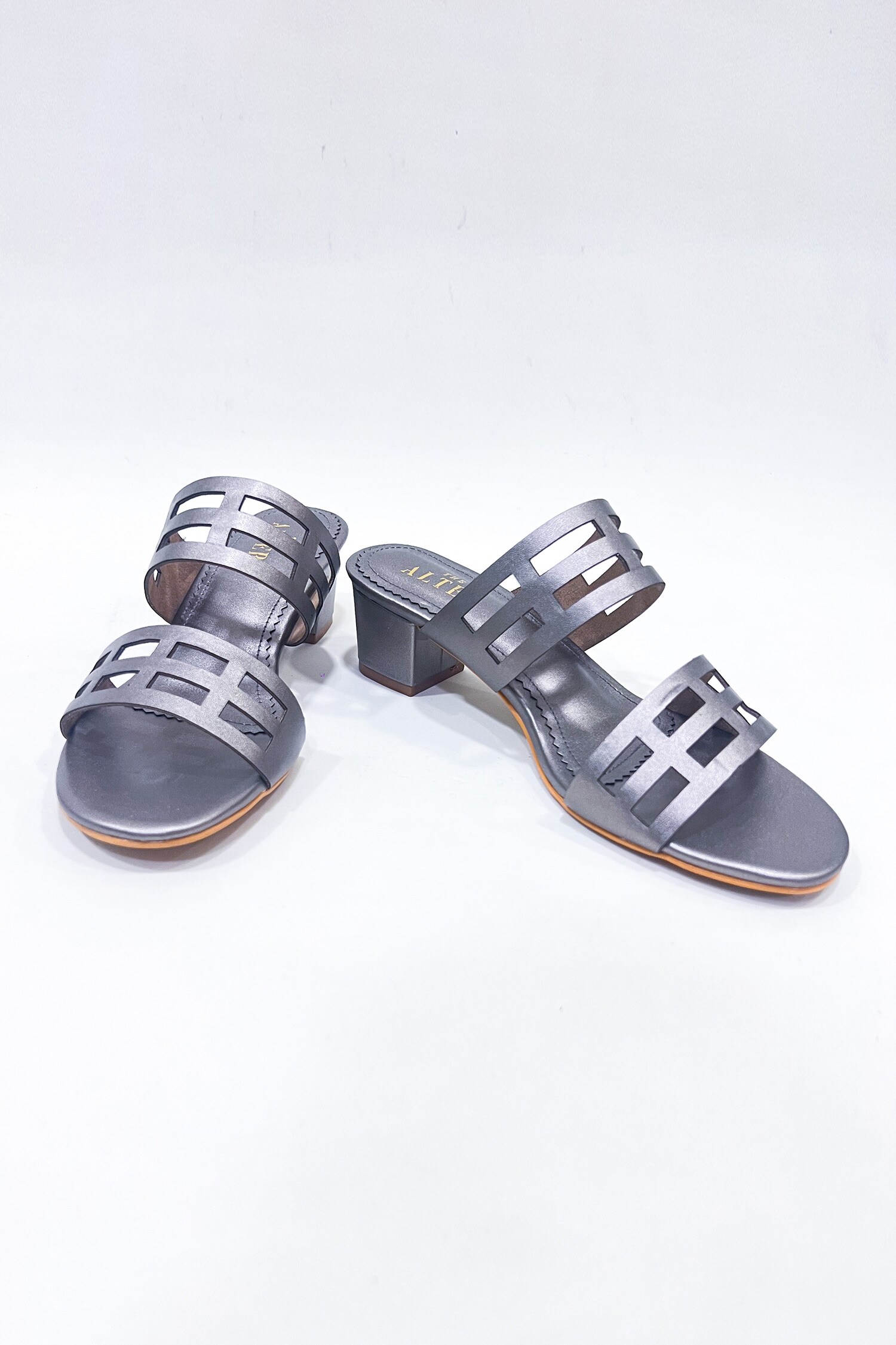Buy THE ALTER Grey Faux Leather / Non Leather Eleanor Lasercut Block ...