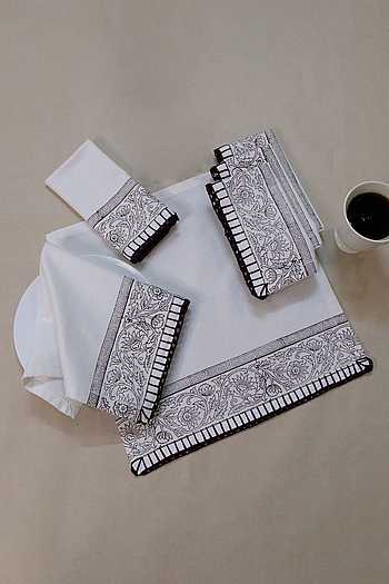 Buy Design Gaatha Border Hand Block Printed Table Napkins 6 Pcs Set ...