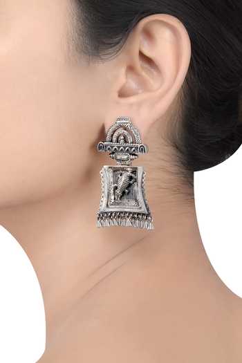 Buy Silver Plated Costal Croc Earrings by Masaba Online at Aza Fashions.