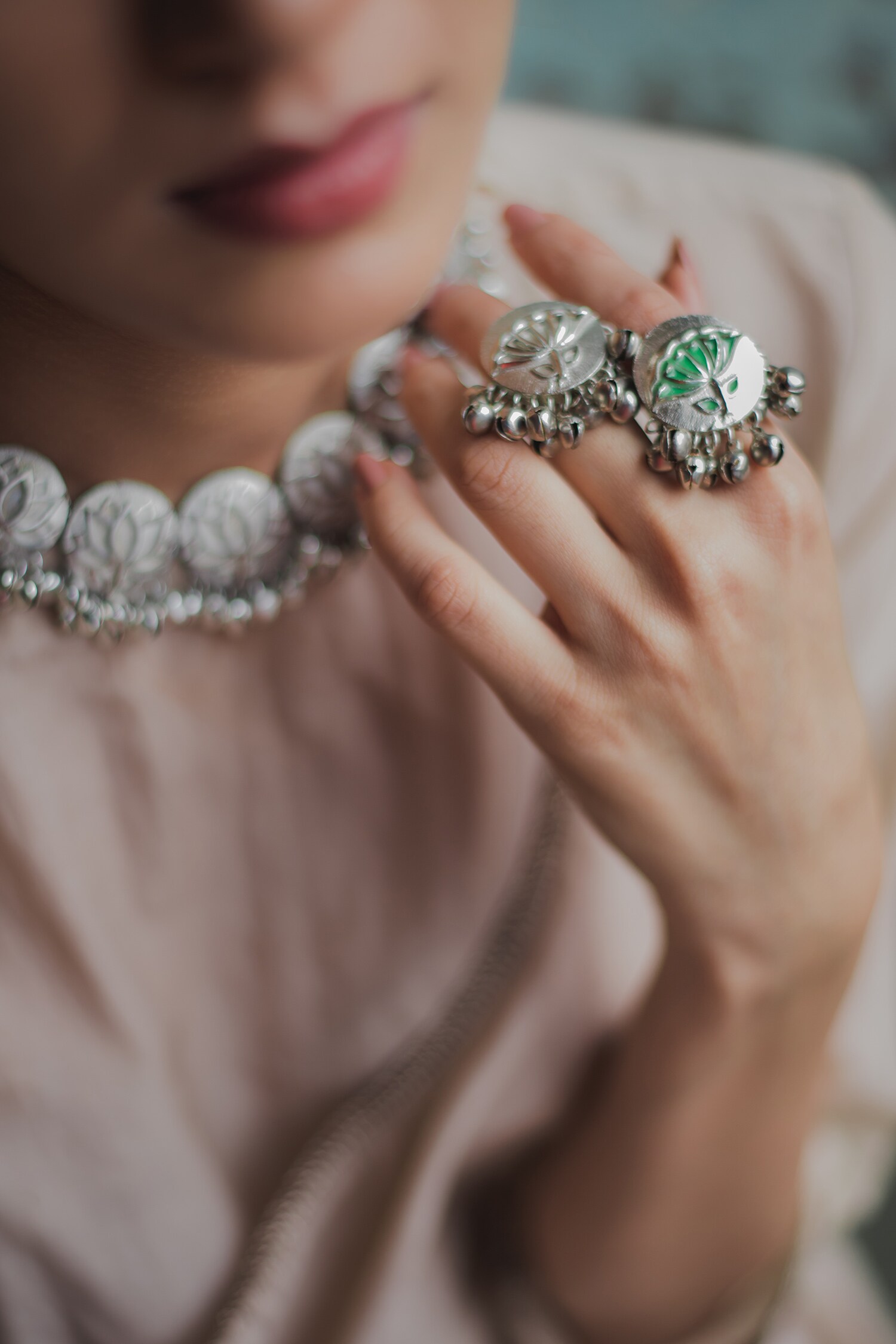 Buy Silver Plated Carved Floral Ring - Single Pc by Hyperbole Online at ...