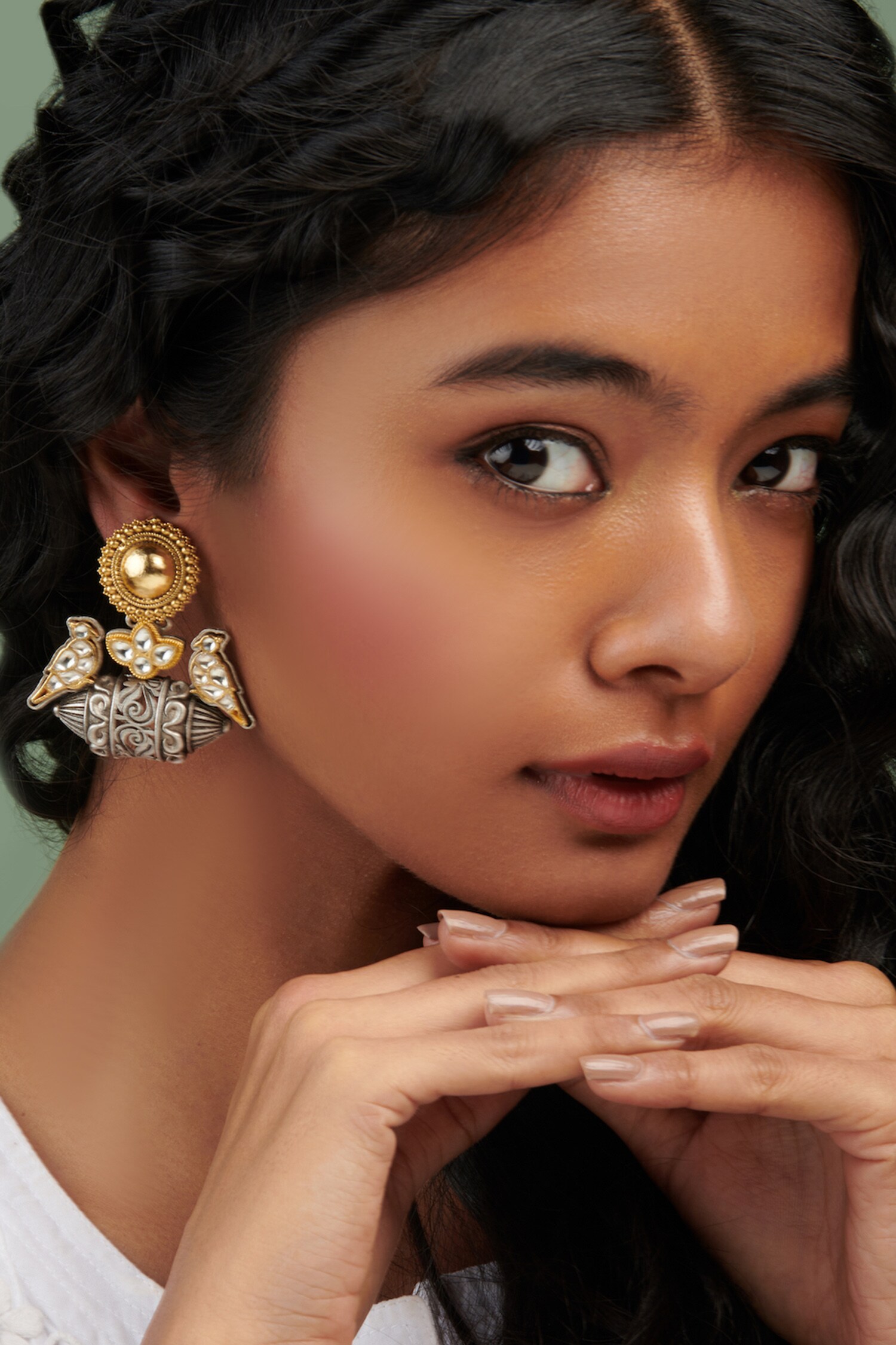 Buy Silver Plated Semi Precious The Gypsy Parrot Swing Embellished ...