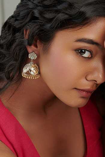 Buy Curio Cottage The Gypsy Jade Embellished Jhumka Earrings Online ...