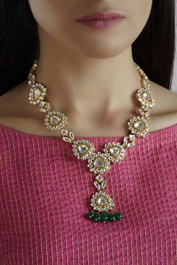 Buy Gold Plated Kundan Necklace by Nepra by Neha Goel Online at Aza ...