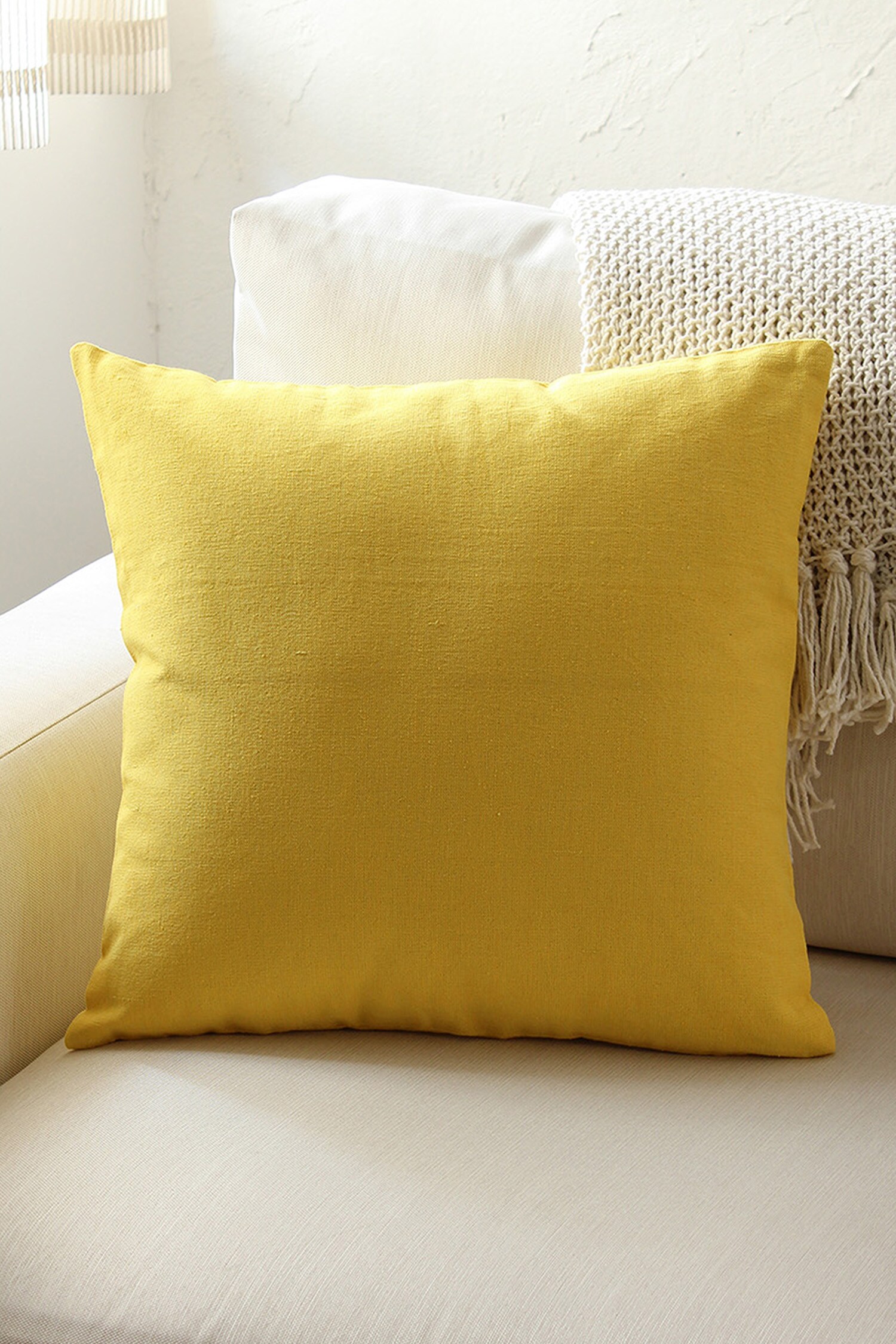 Buy Yellow 100 Cotton Square Cushion Cover 2 Pcs By House This