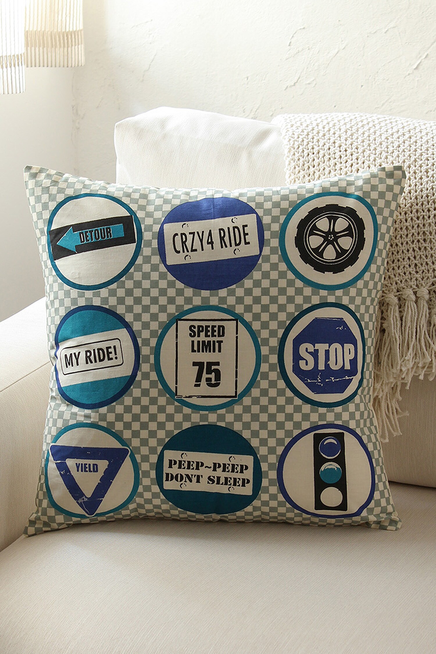 Buy House This Traffic Signs Pattern Cushion Covers - 2 Pcs Online ...