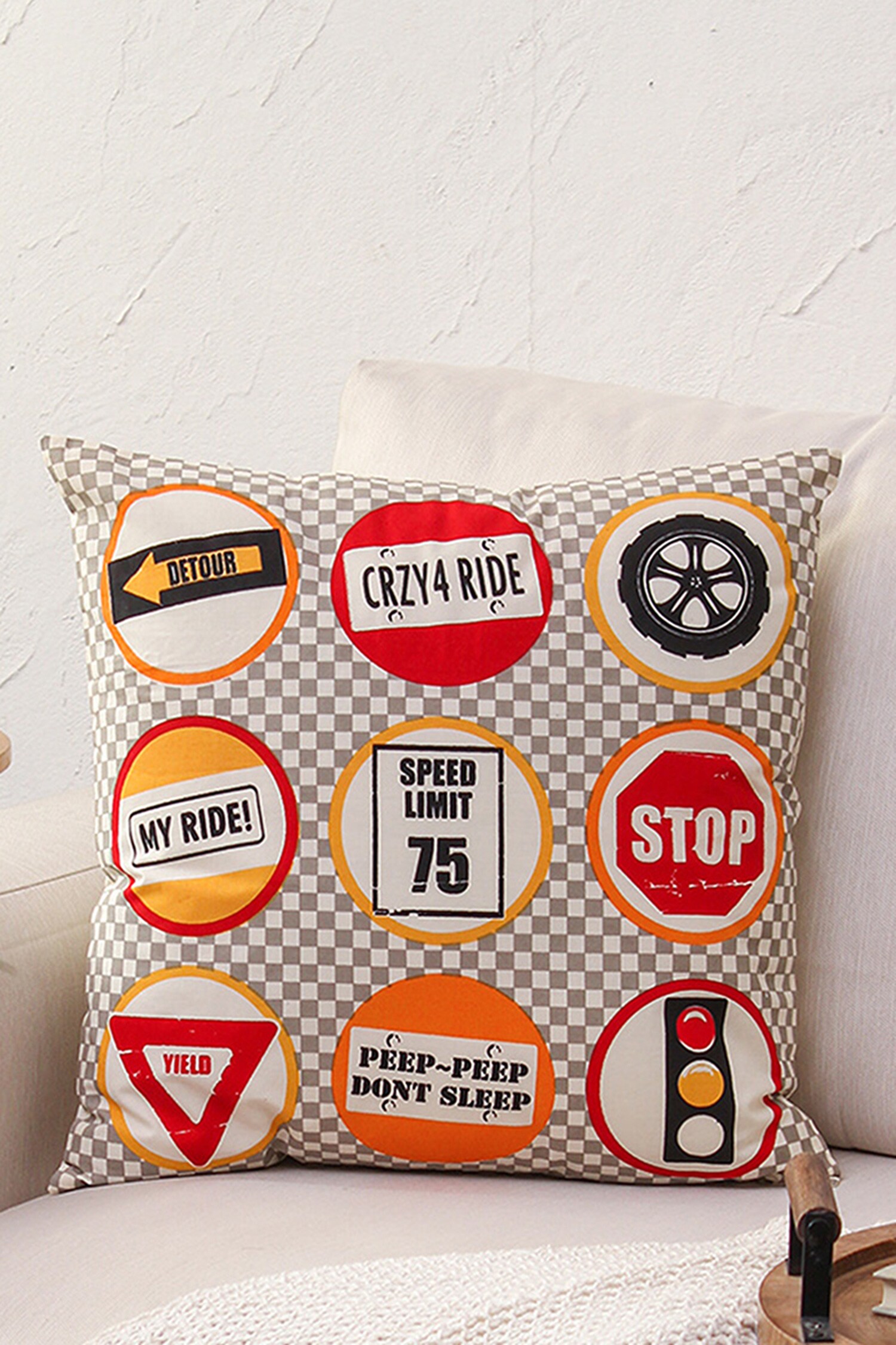 Buy House This Traffic Signs Print Cushion Covers - 2 Pcs Online | Aza ...
