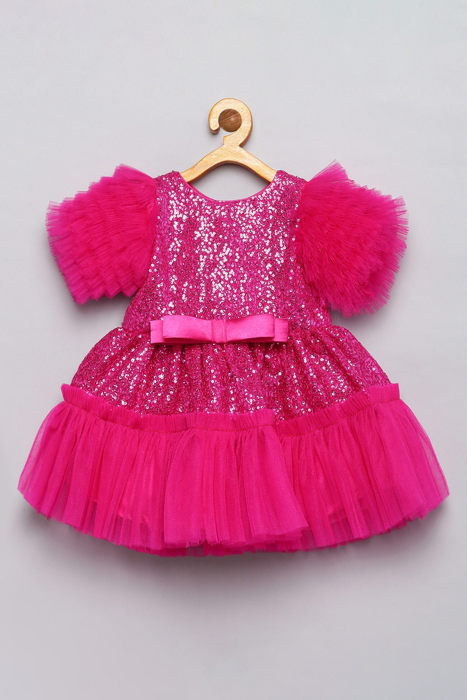 Buy Pink Sequins Embroidered Frilly Dress For Girls by Tutus by Tutu ...
