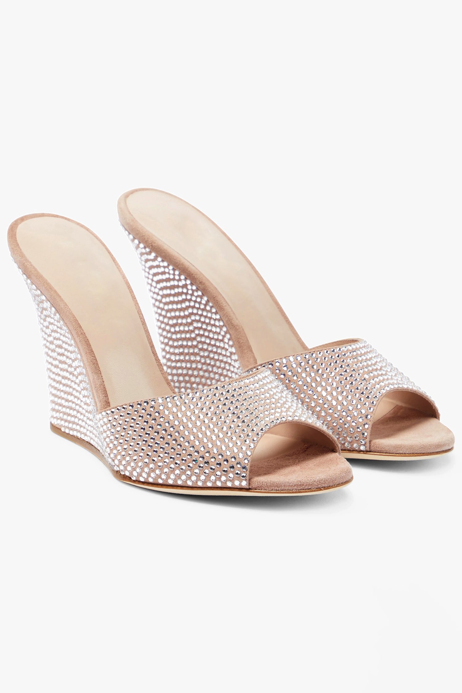 Buy Sephyr Pink Suede Adriana Embellished Wedges Online | Aza Fashions