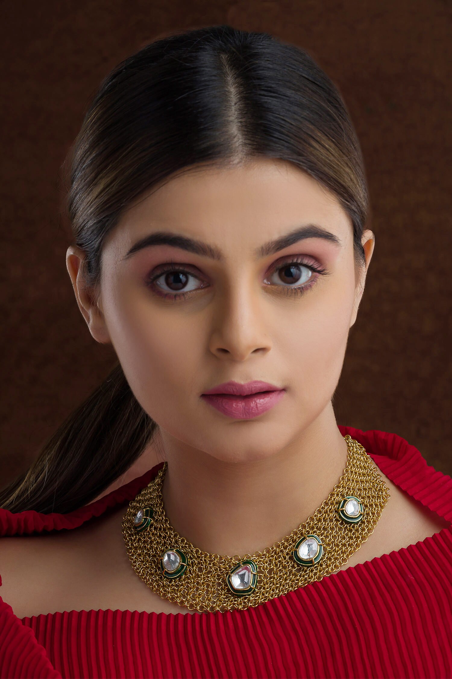 Buy Vasundhara Stone Embellished Contemporary Necklace Online | Aza ...