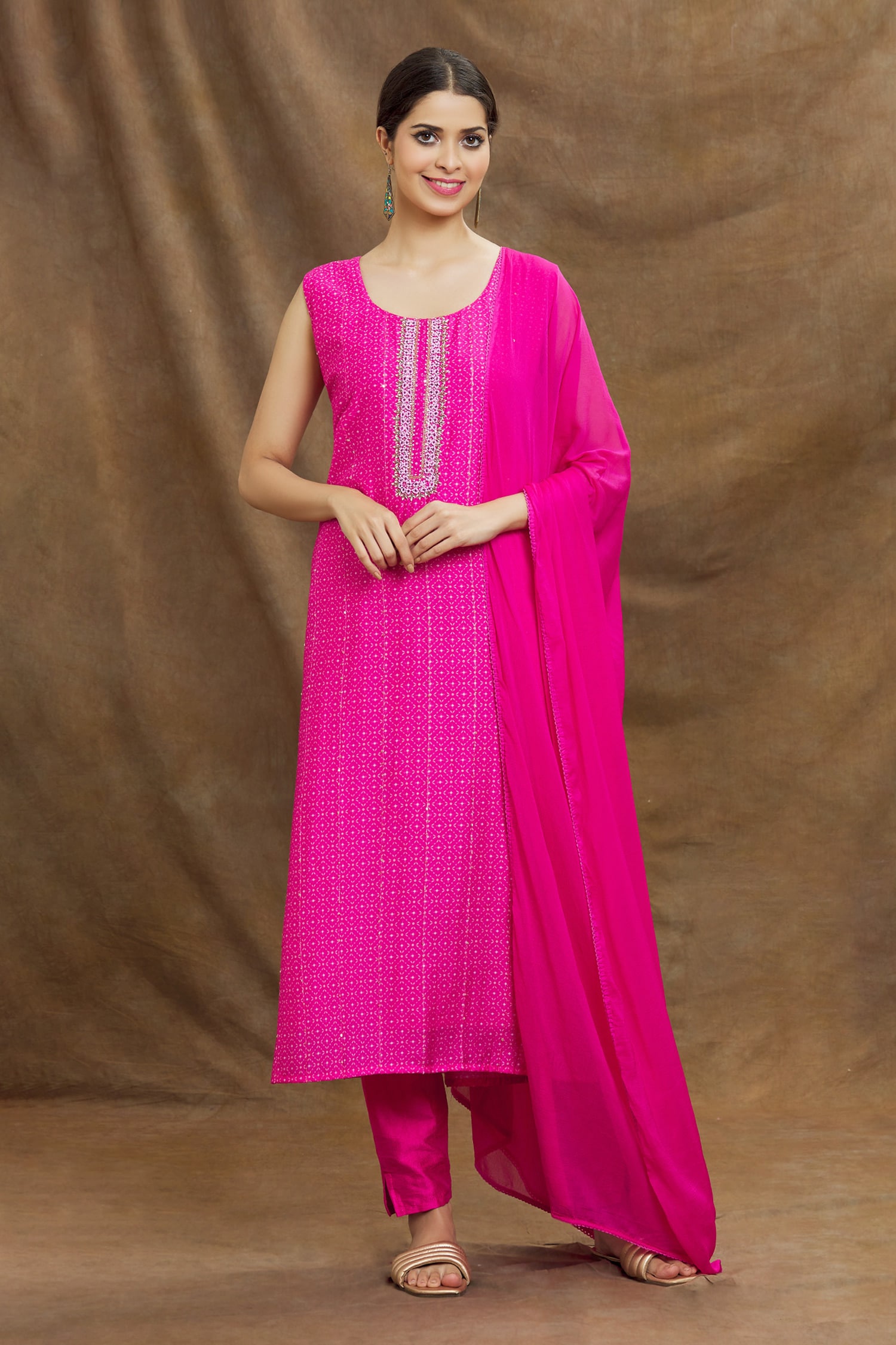 Buy Naintara Bajaj Pink Diamond Design Kurta Pant Set Online | Aza Fashions
