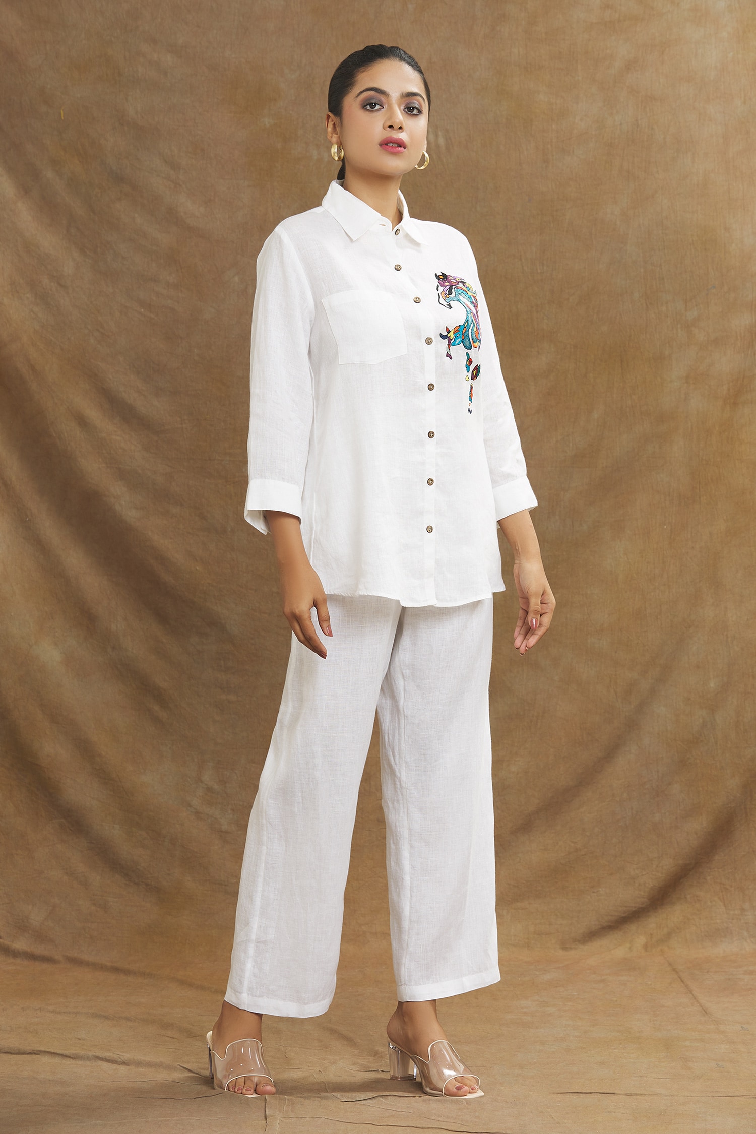 Buy White 100% Linen Plain Pant For Women by Linen Bloom Online at Aza ...