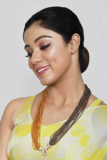 Buy Desi Bijouu Two Tone Question Mark Embellished Necklace Online ...