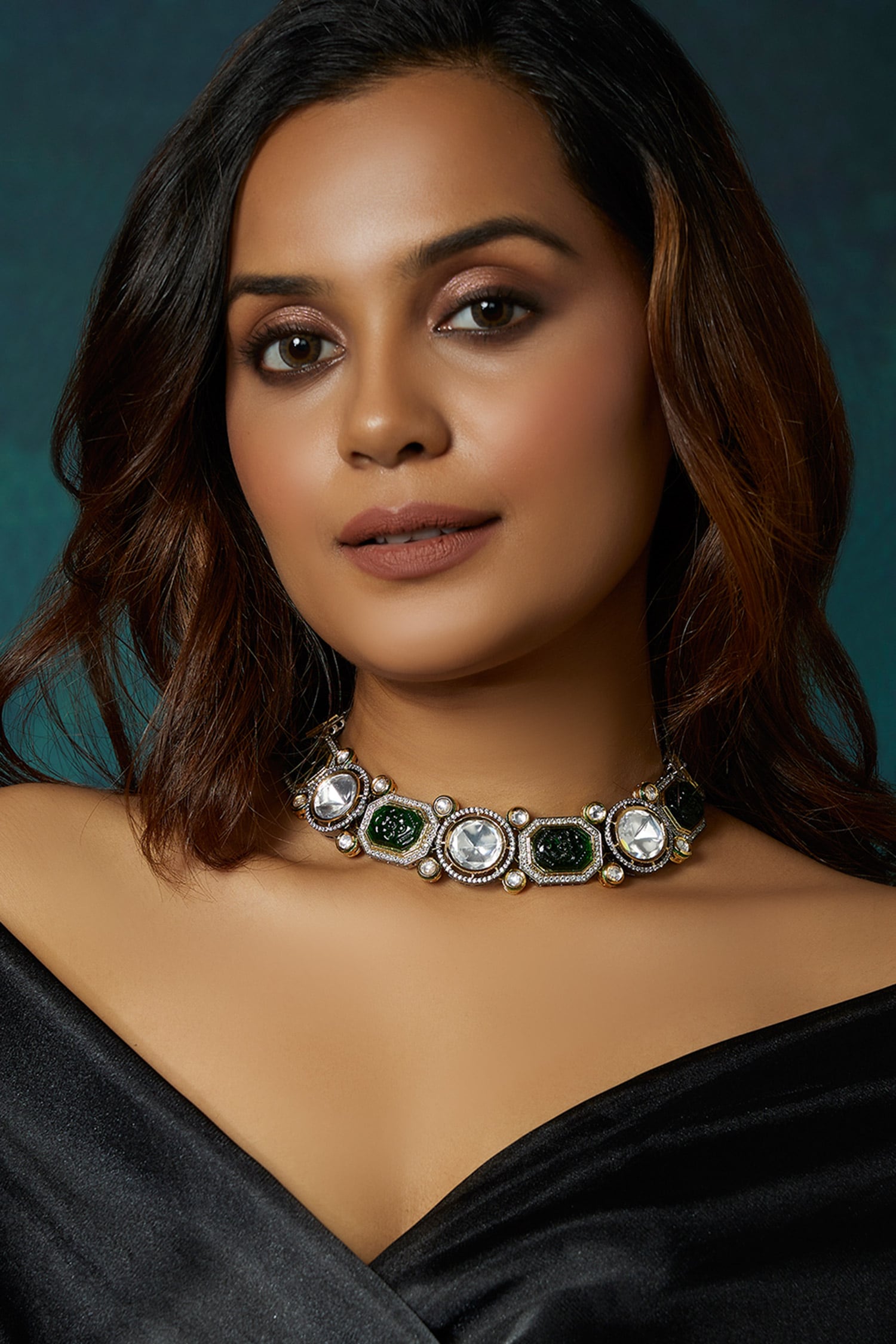 Buy Green Onyx Antique Polki Necklace by joules by radhika Online at ...