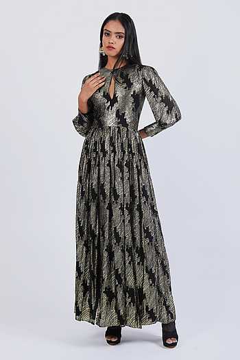 Buy Swatee Singh Black Georgette Sequins Embroidered Dress Online | Aza ...