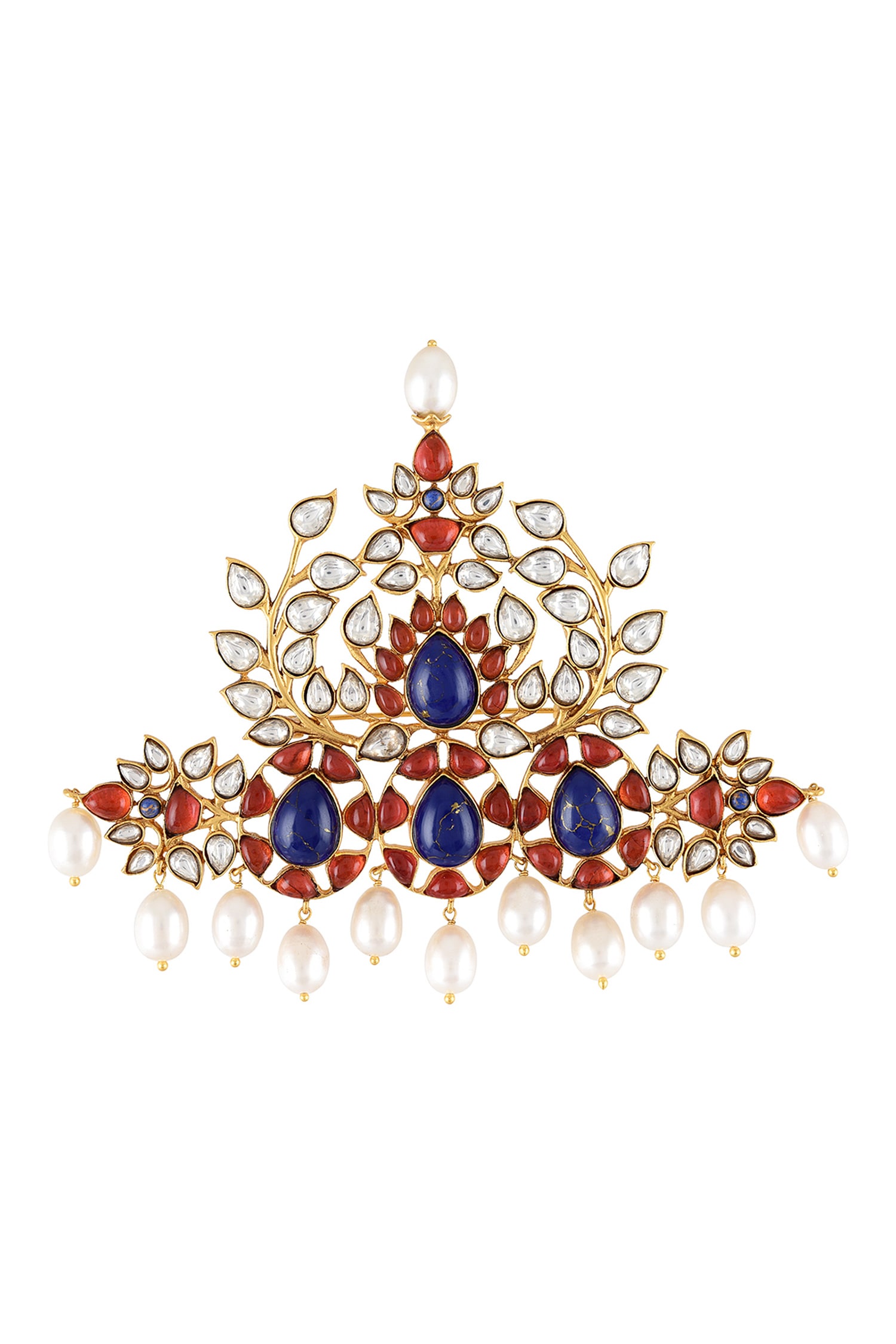 Buy Gold Pearl Gauhar Floral Shaped Kalangi by Tribe Amrapali Online at ...