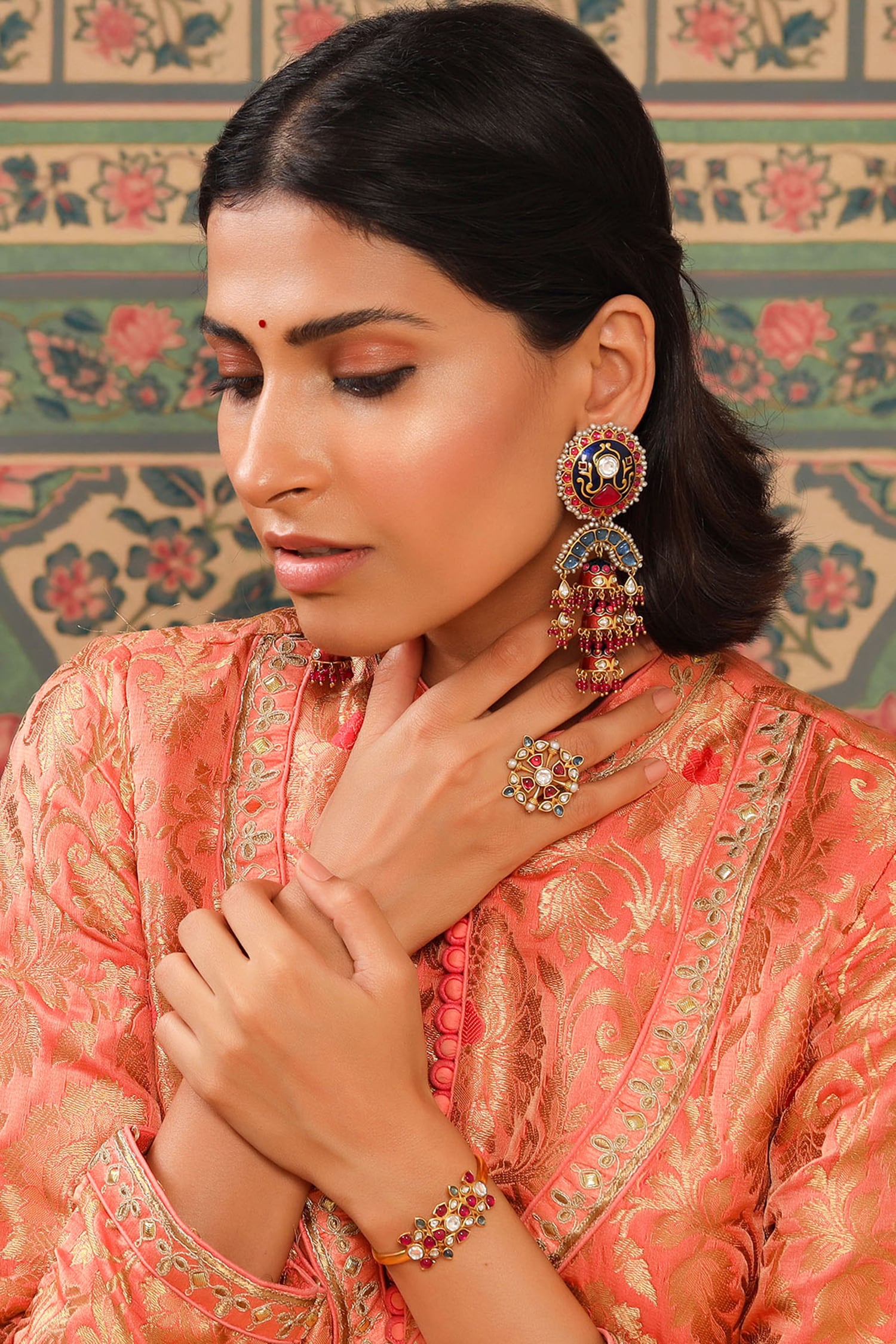 Buy Tribe Amrapali Gauhar Embellished Handcuff Online | Aza Fashions