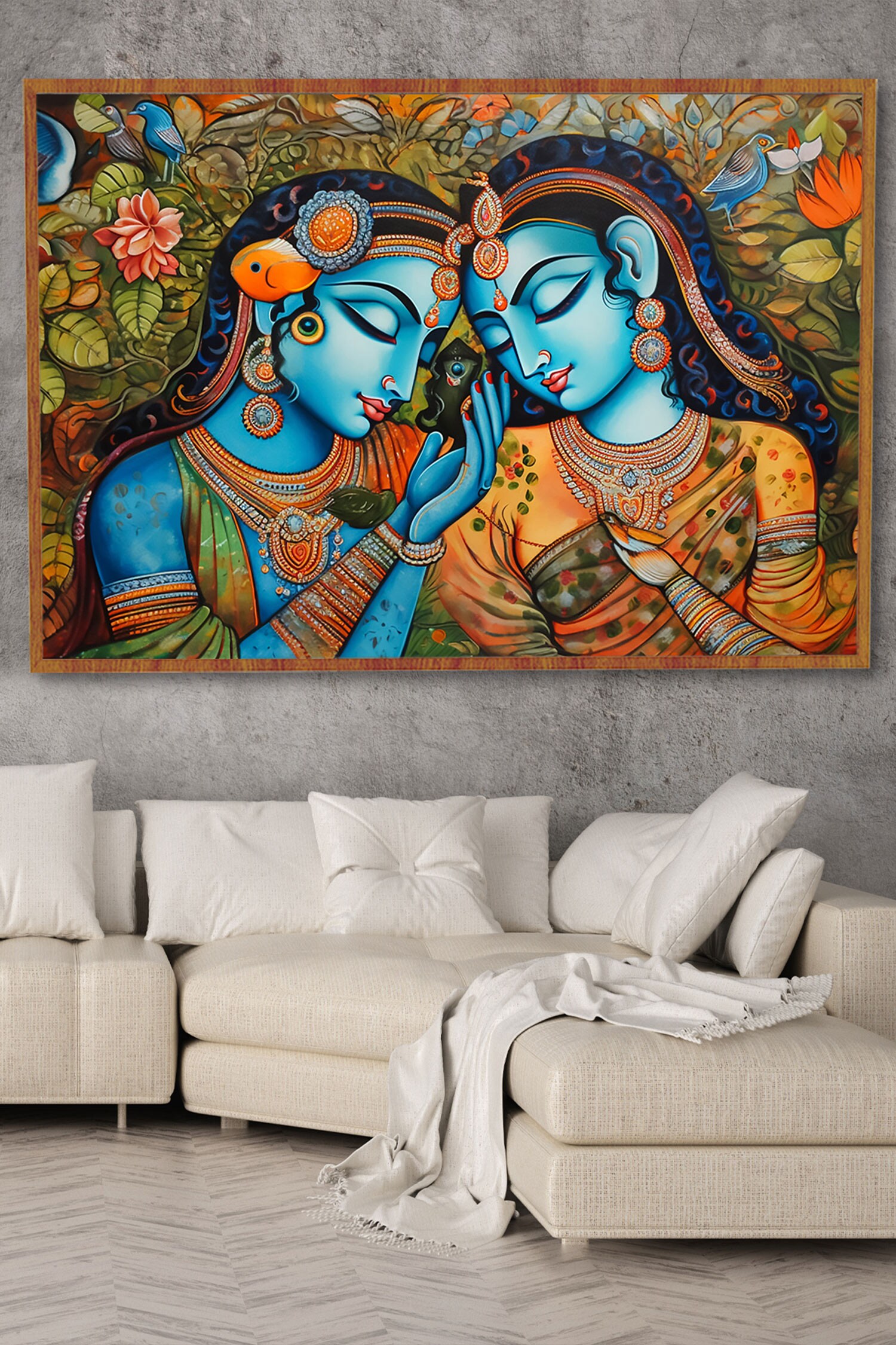 Krutik A Traditional Forest Featuring Two Women Painting