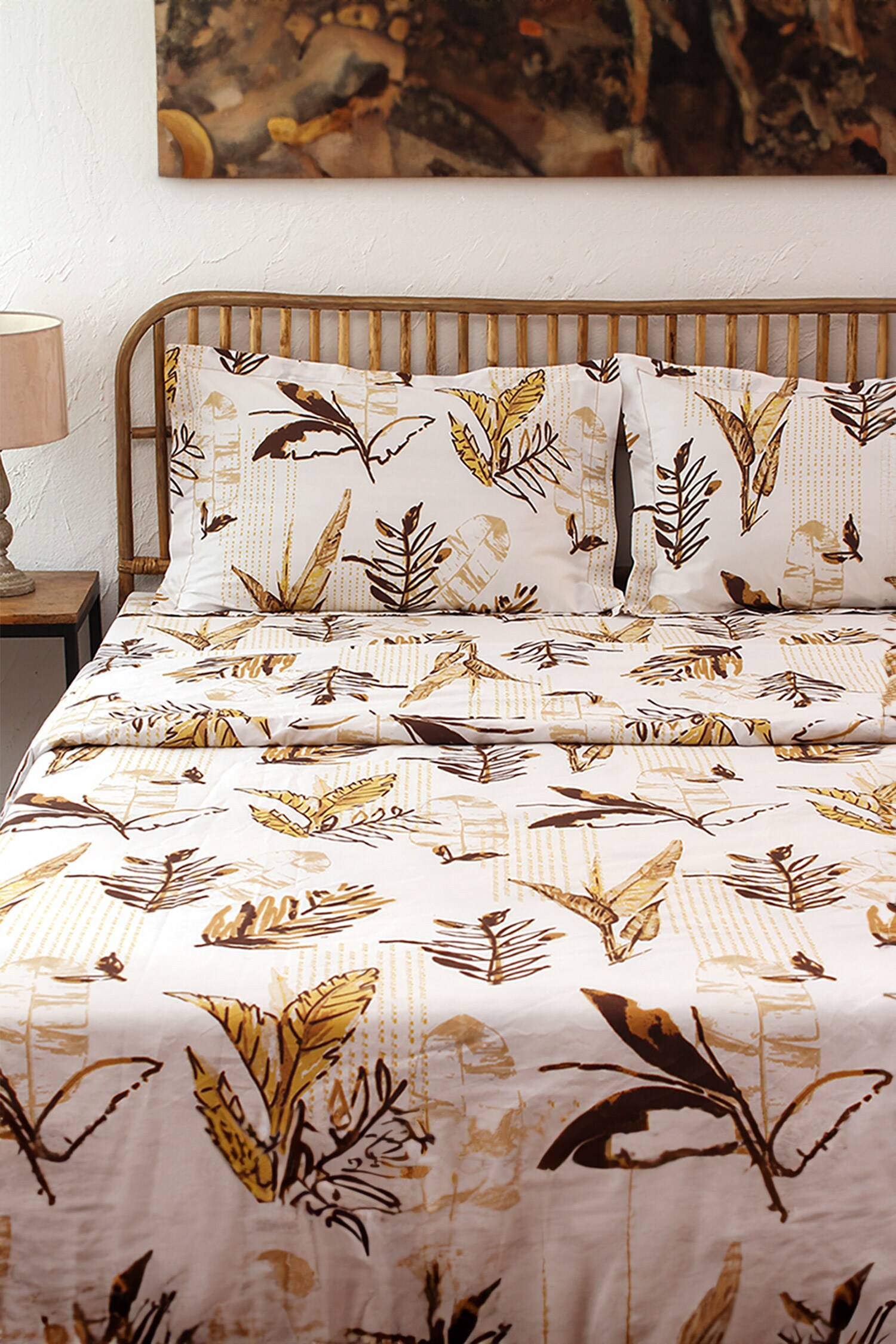 Buy House This Vanam Leaf Print Single Dohar Online | Aza Fashions