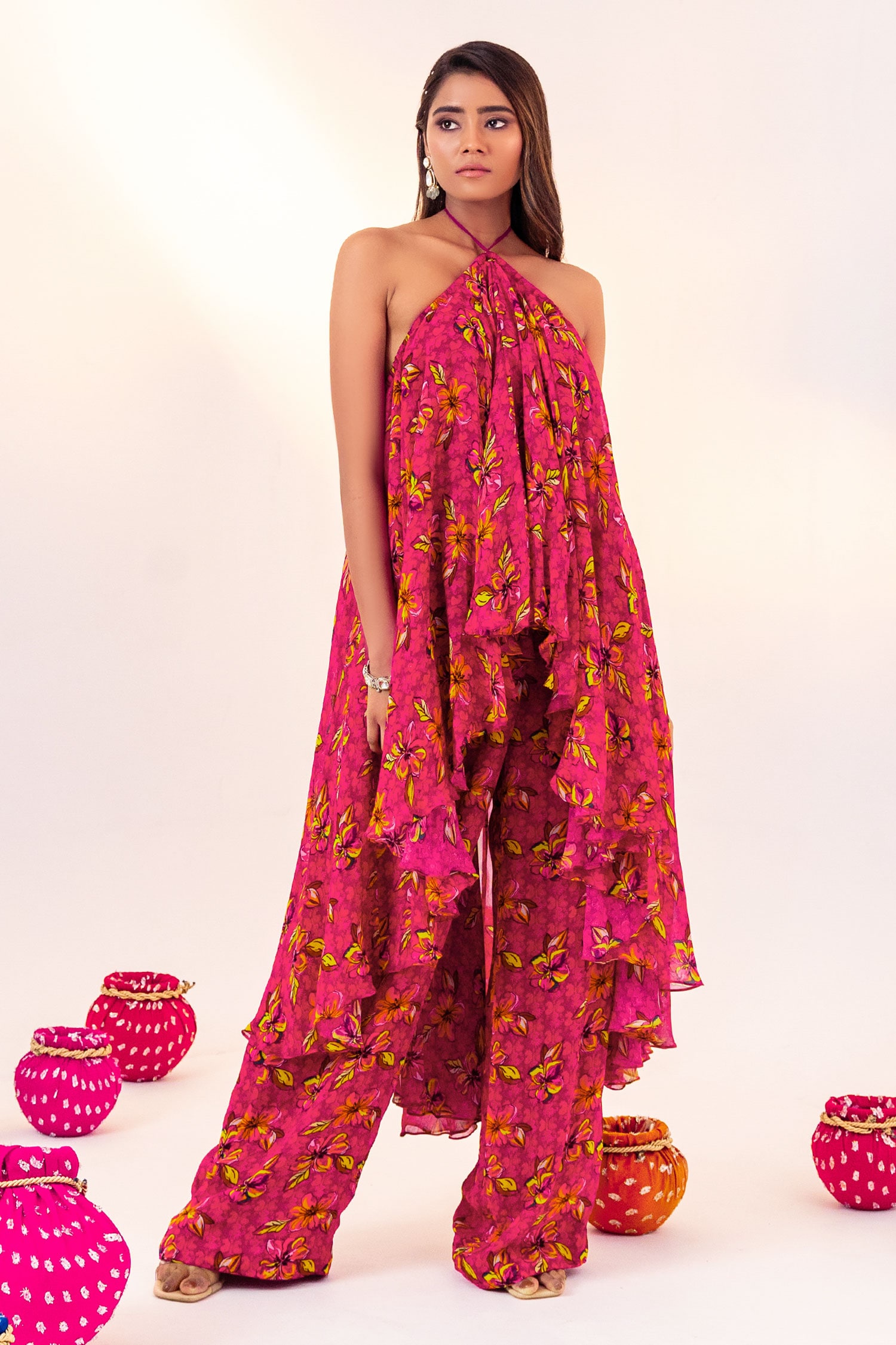 Buy Silky Bindra Purple Georgette Floral Print Asymmetric Tunic With ... Buy Silky Bindra Purple Georgette Floral Print Asymmetric Tunic With ...
