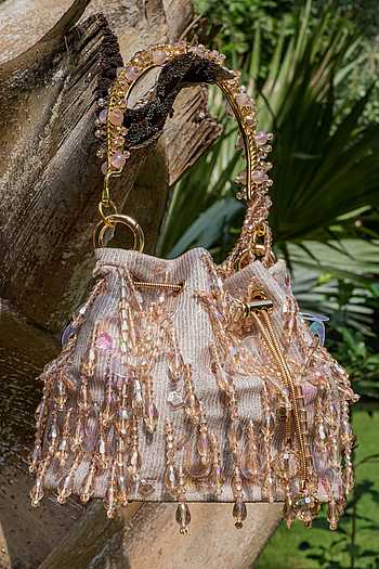 Buy Pink Crystal And Sequin Embellished Potli by BAG HEAD Online at Aza ...