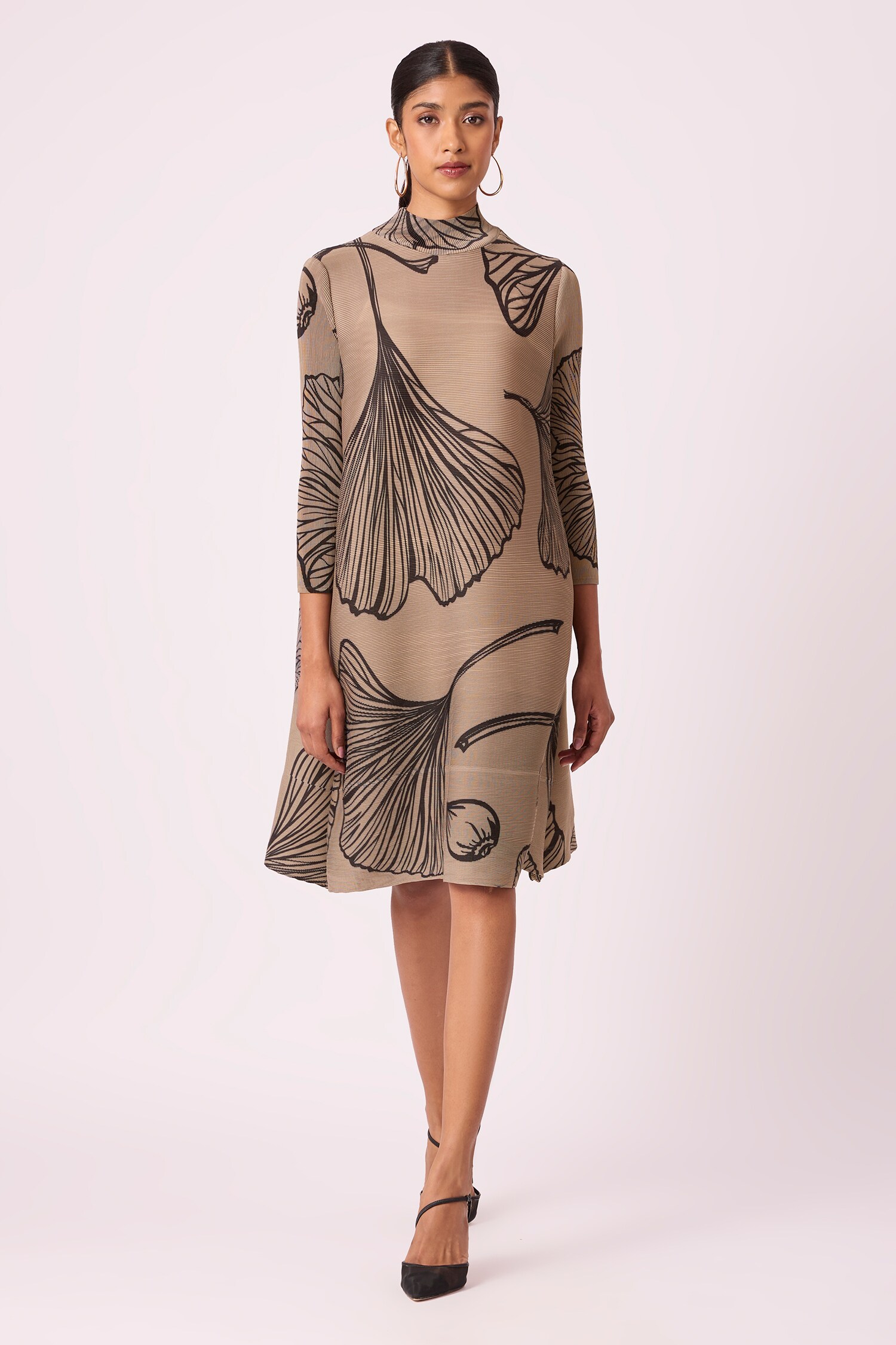 Buy Scarlet Sage Brown Polyester Calli Dandelion Print Dress Online ...