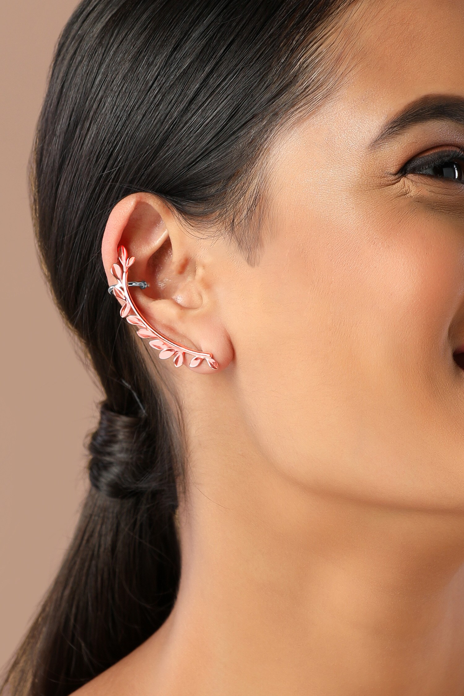 Buy Curio Cottage Leaflets Shaped Ear Cuffs Earrings Online | Aza Fashions