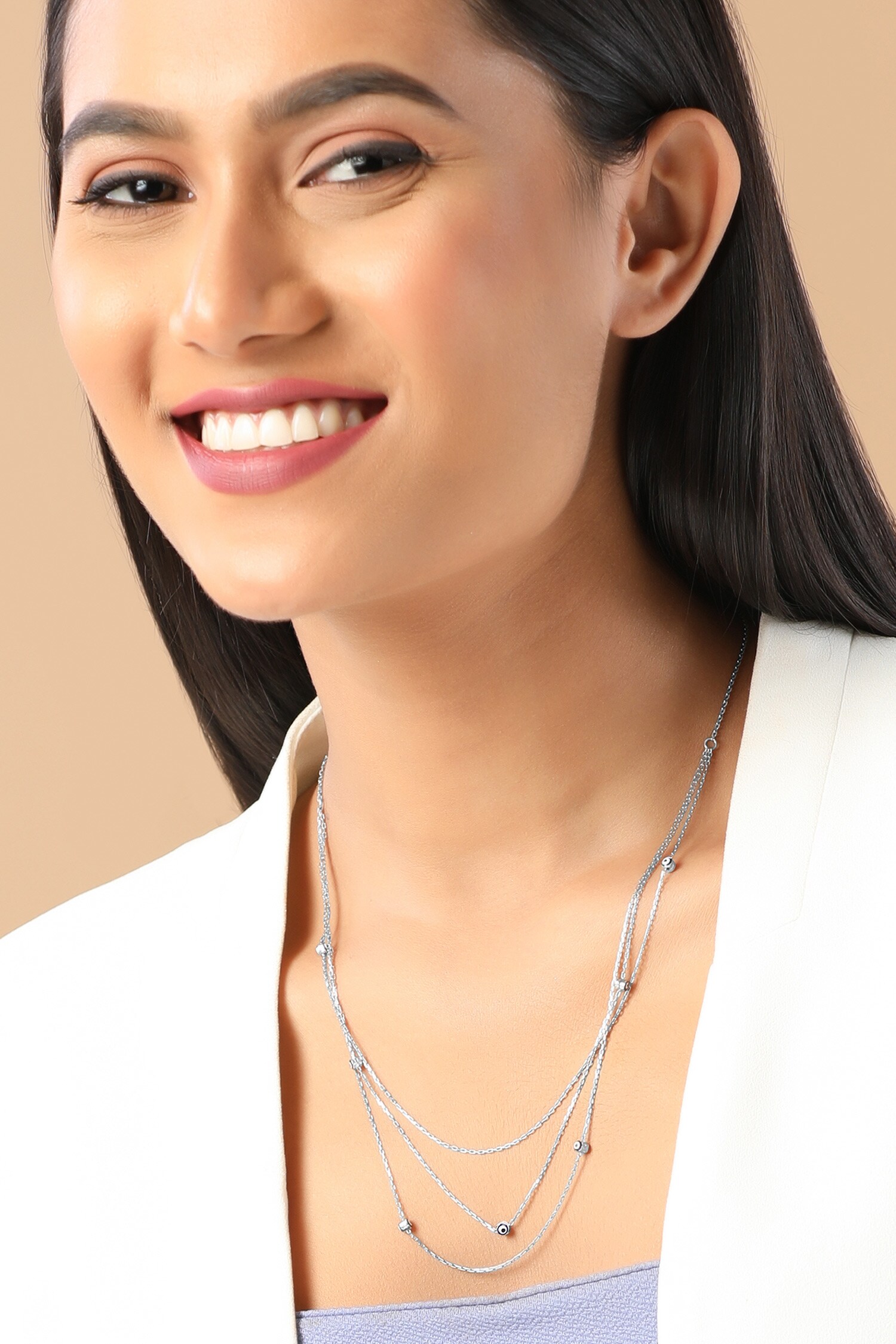 Buy Curio Cottage Beaded Evil Eye Three Layered Chain Contemporary ...