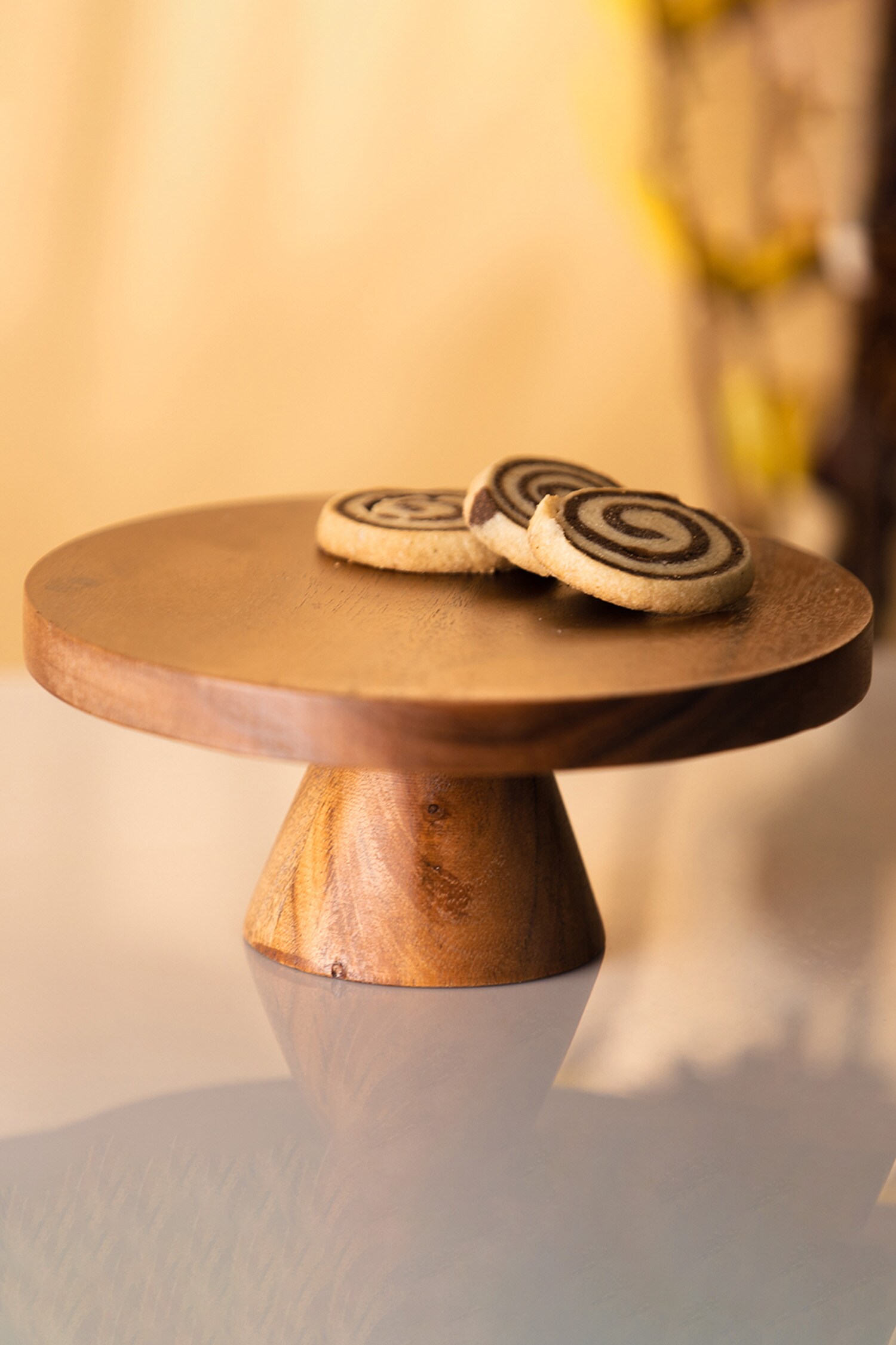 S.G. Home Brown Wood Mini Dessert Stand