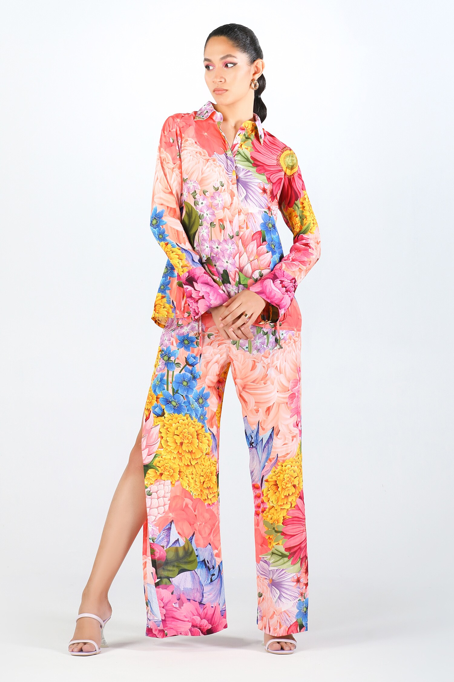 Buy Limerick by Abirr N' Nanki Multi Color Habutai Silk Esra Floral ...