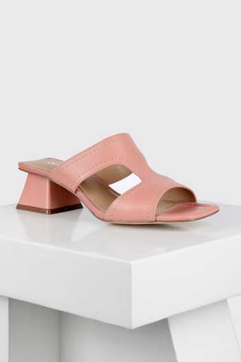 Buy OROH Pink Genuine Leather Monzon Square Toe Cutwork Sandal Online ...