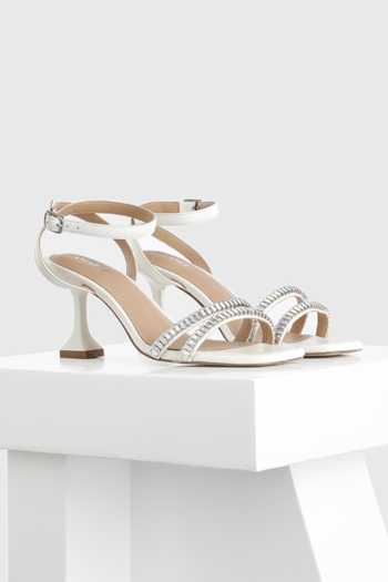 Buy OROH Off White Genuine Leather Jaen Embellished Leather Sandals ...